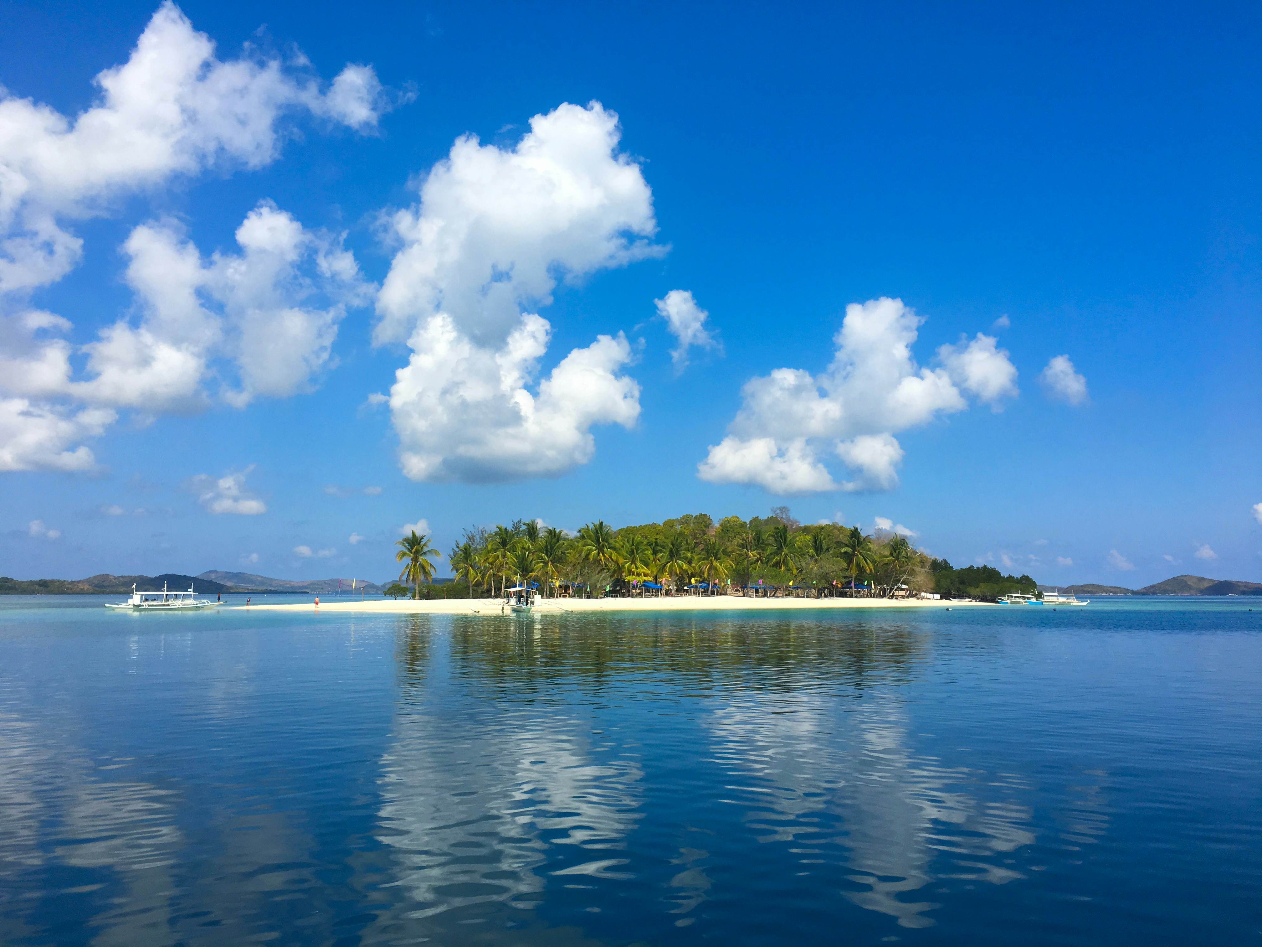 Island Refuge on a Mirror-Quiet Sea