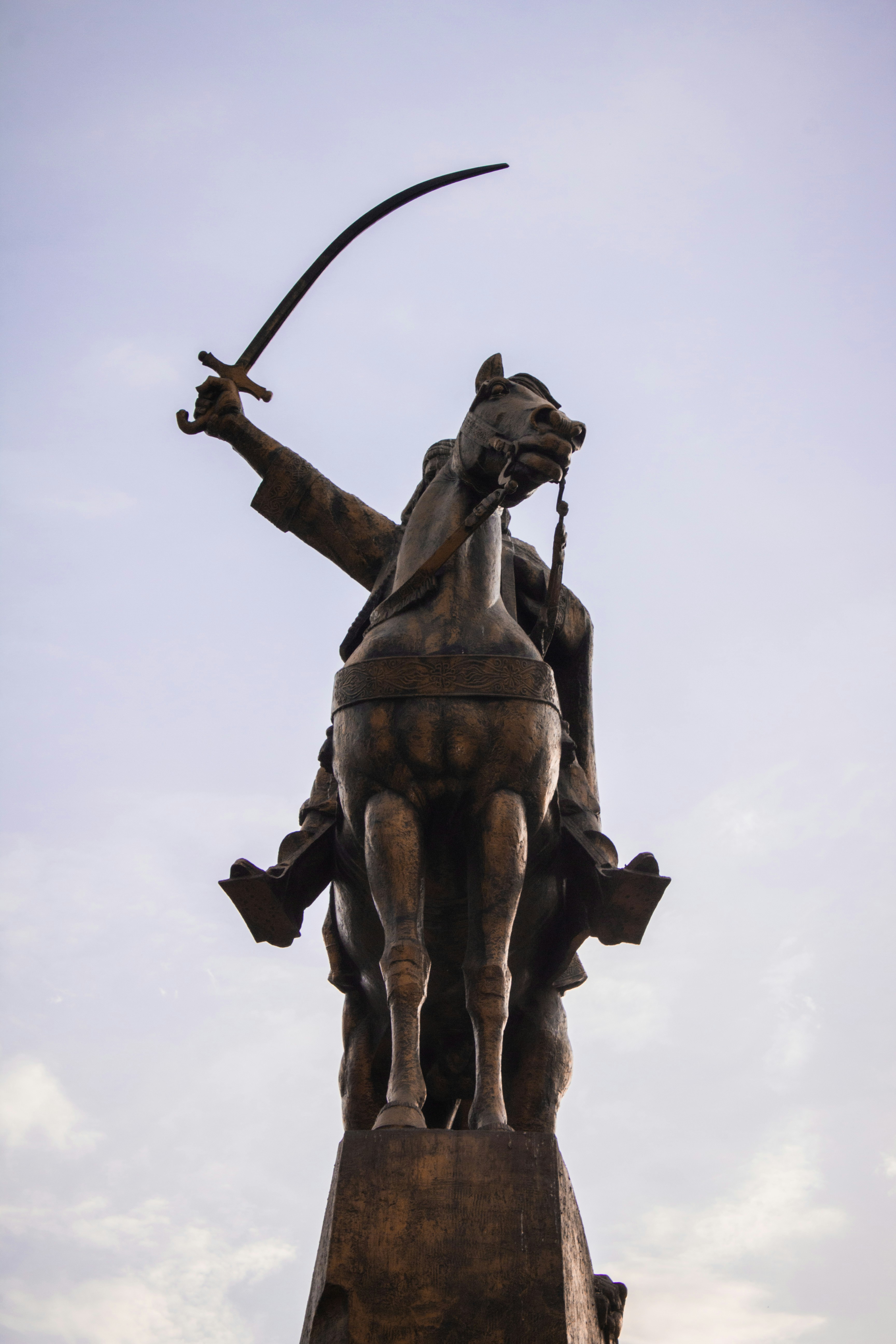 Bronze Rider with Raised Saber Guarding the Horizon