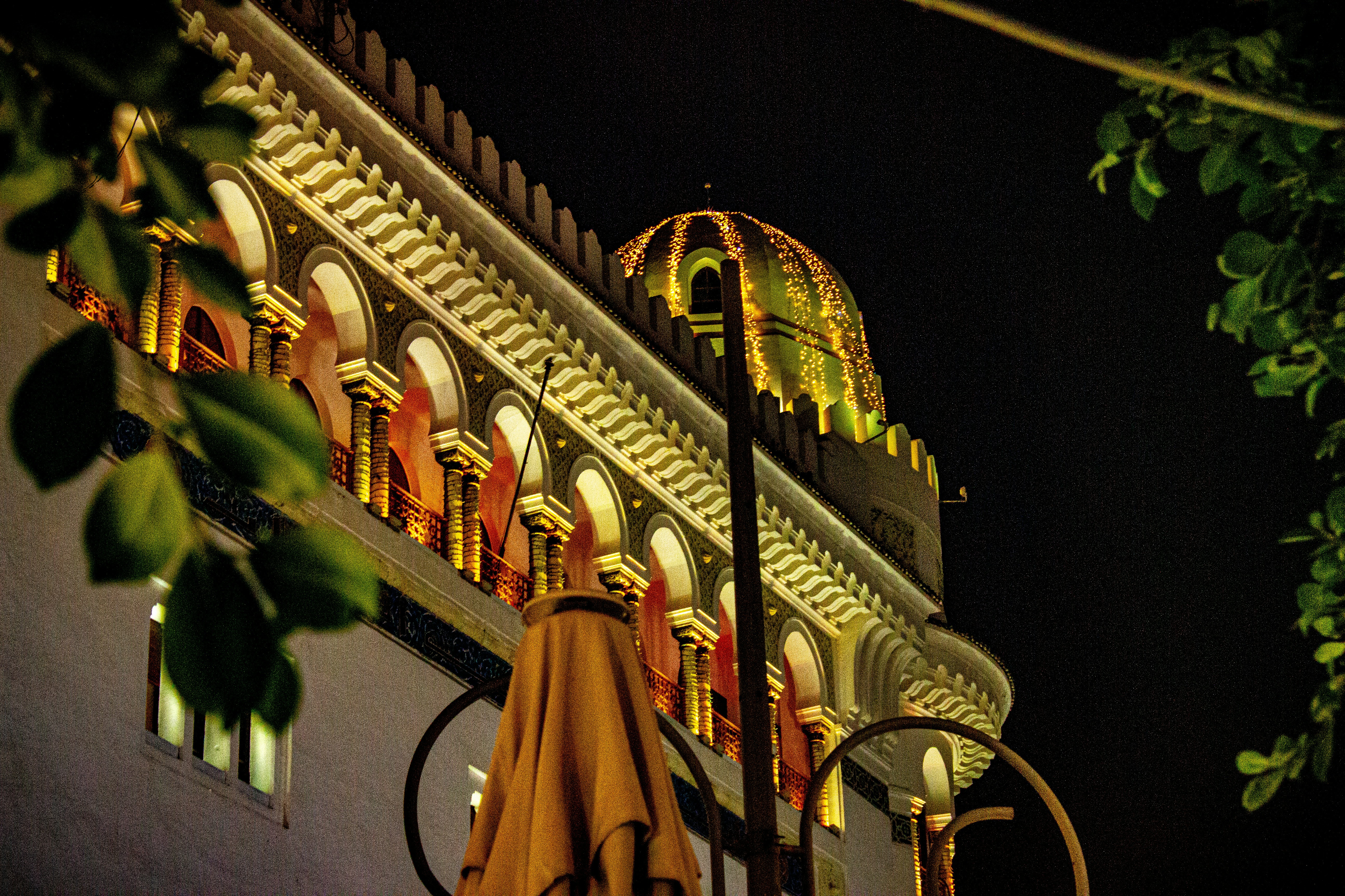 Night Portrait of an Illuminated Dome and Colonnade