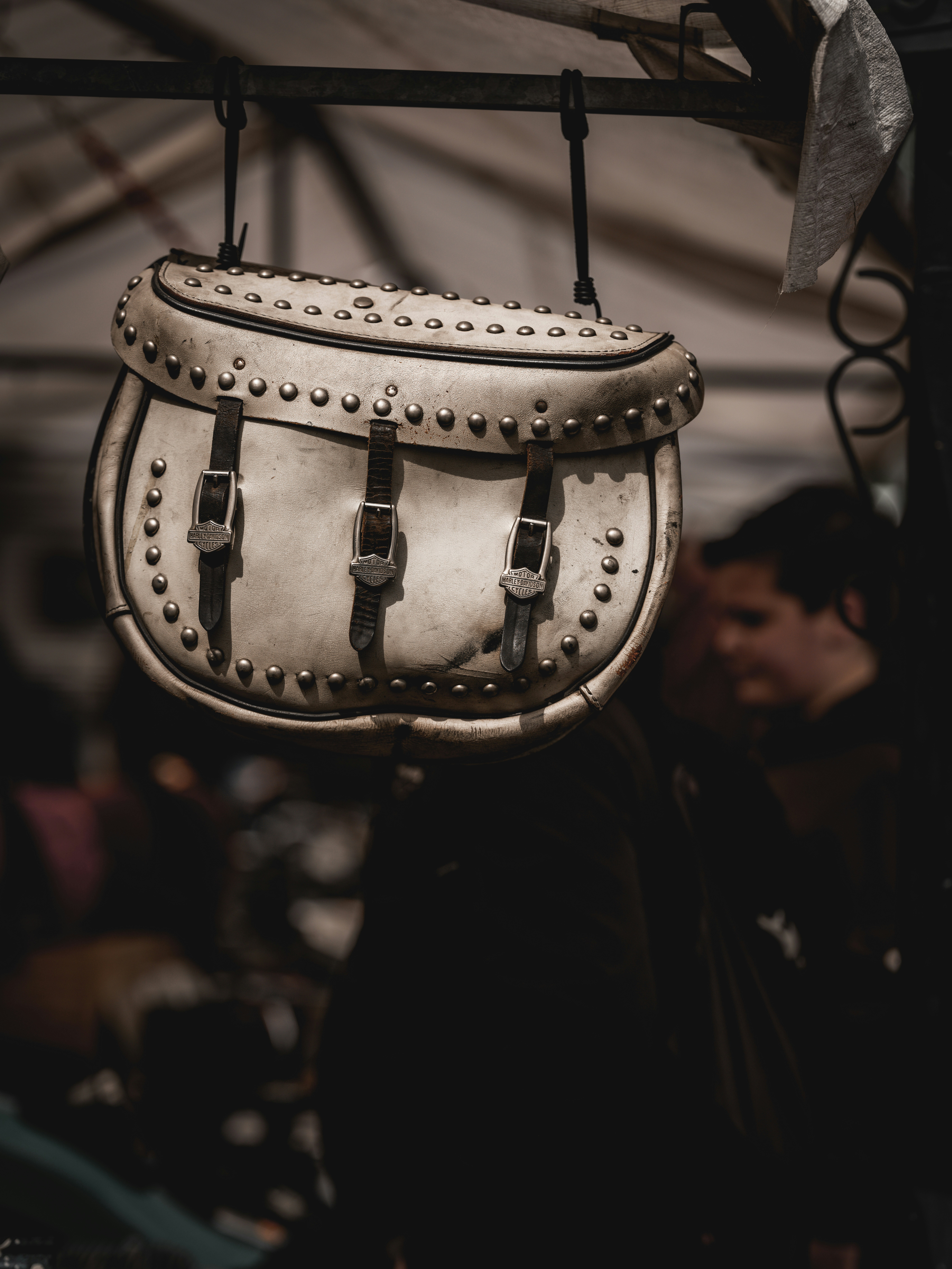 Rivet-Studded Satchel Hangs in Quiet Spotlight