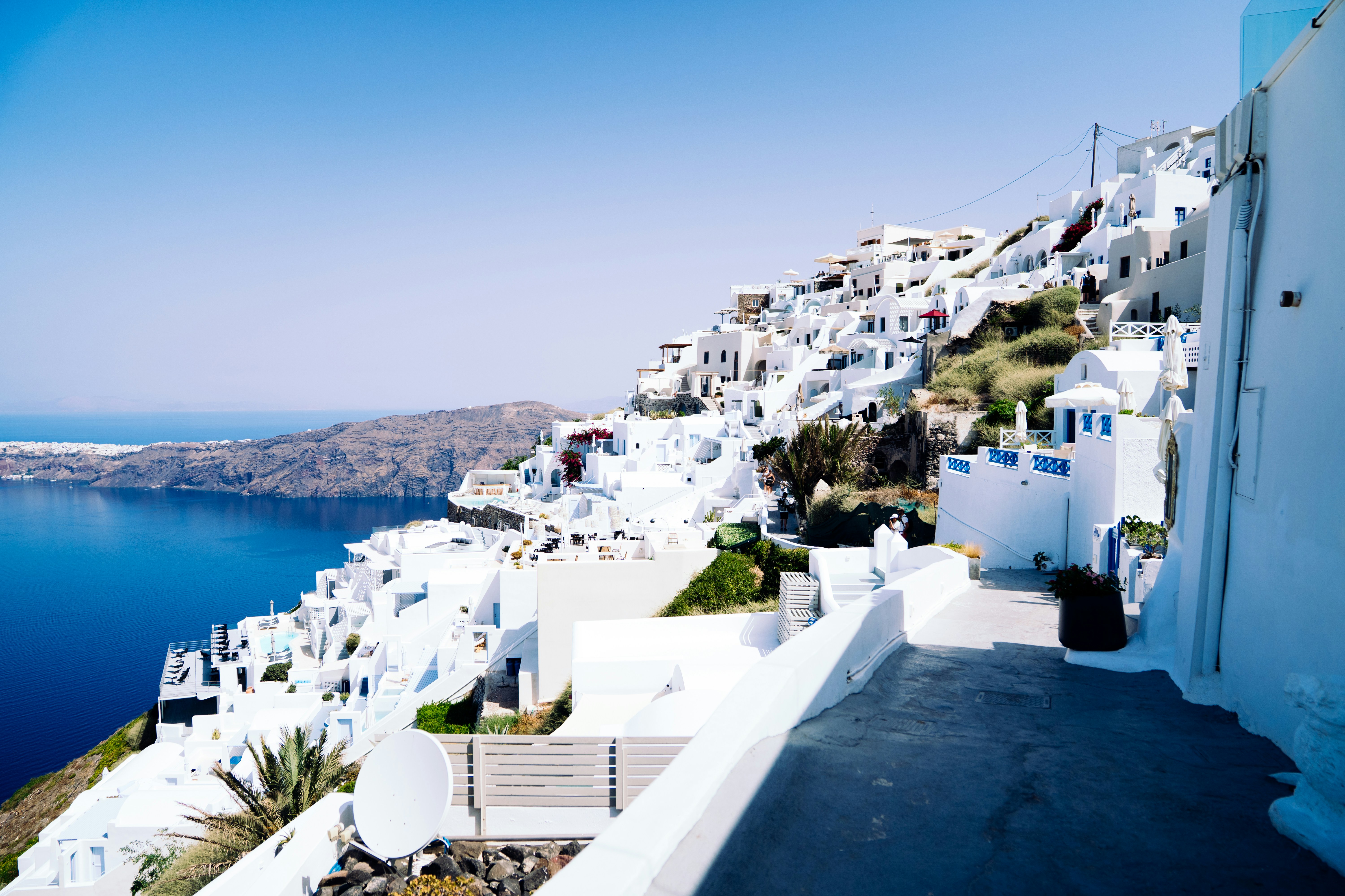 Blue Staircase to the Sea: A Whitewashed Cycladic Village