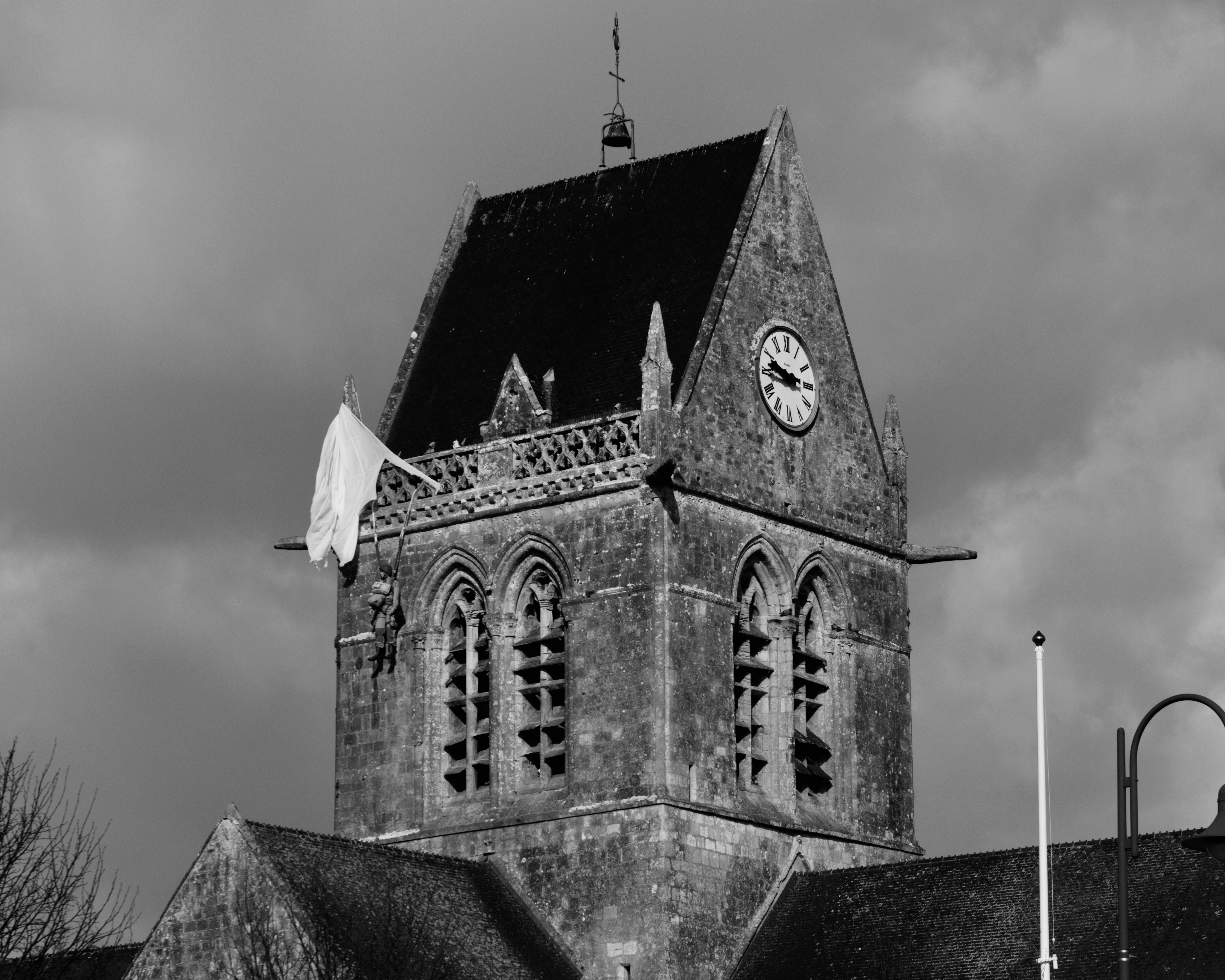 Weathered Clocktower in Monochrome Quiet