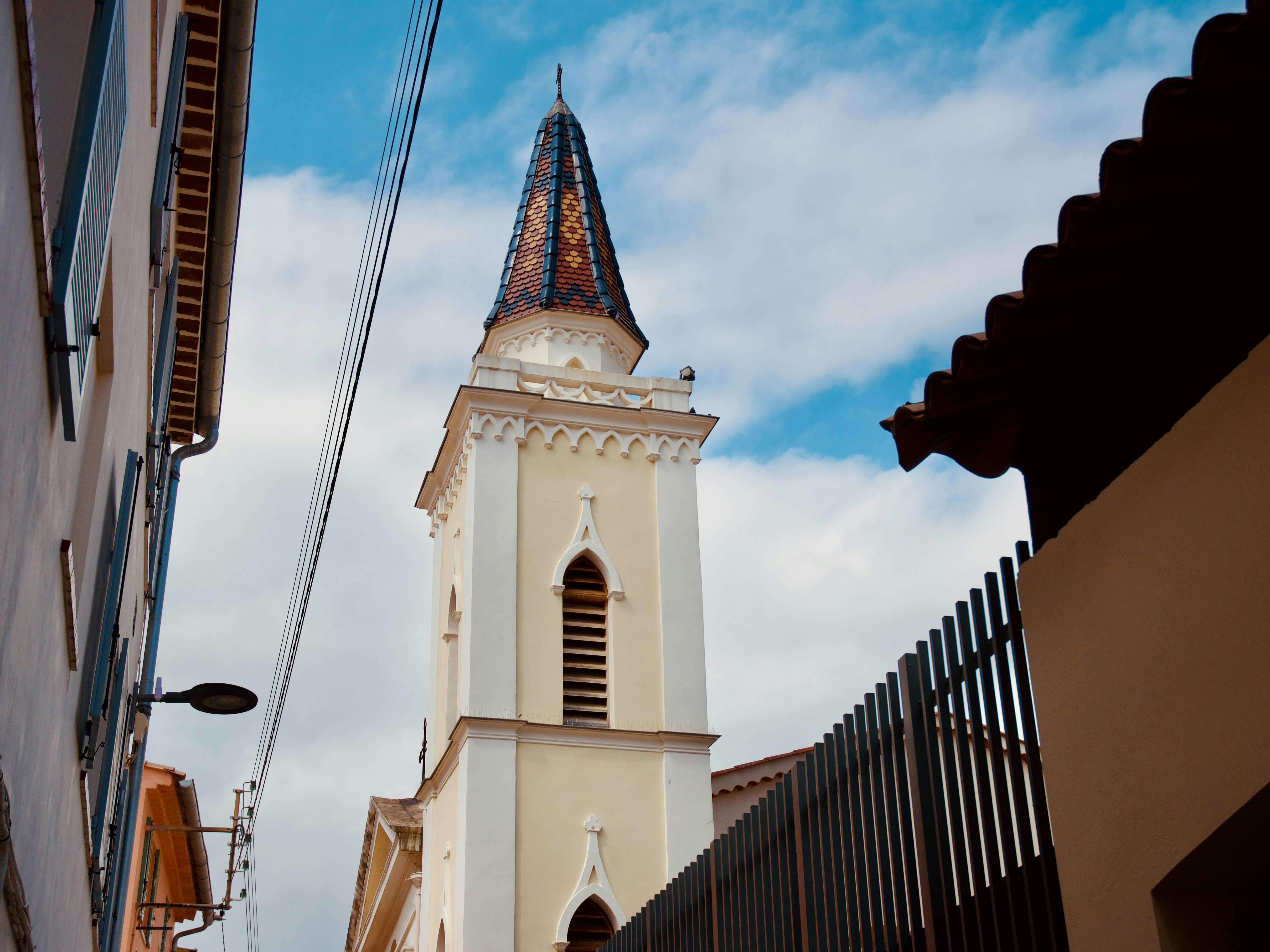 Spire Rising Beyond Narrow Calle