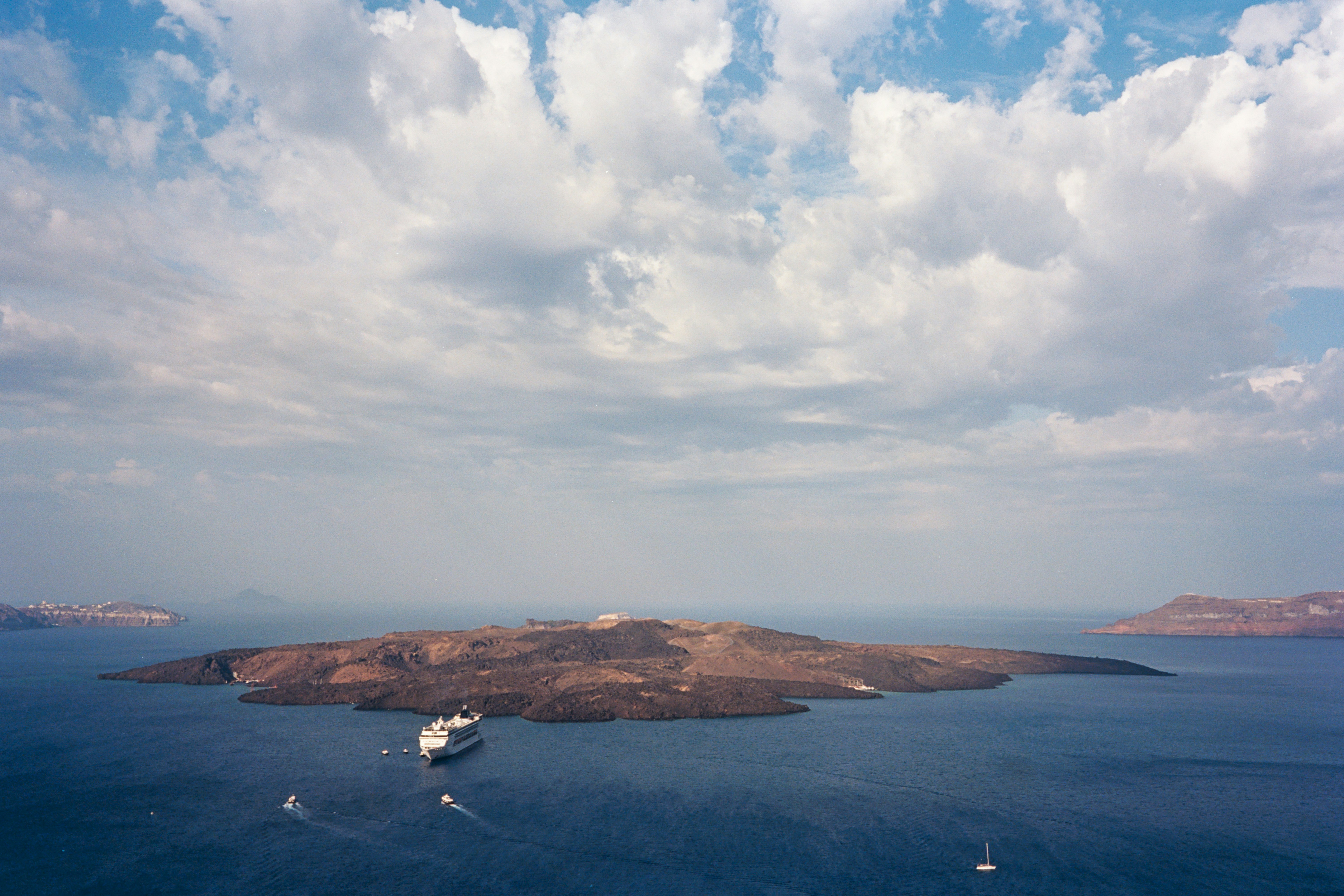 Isolated Island Archipelago Beneath a Dreamy Sky
