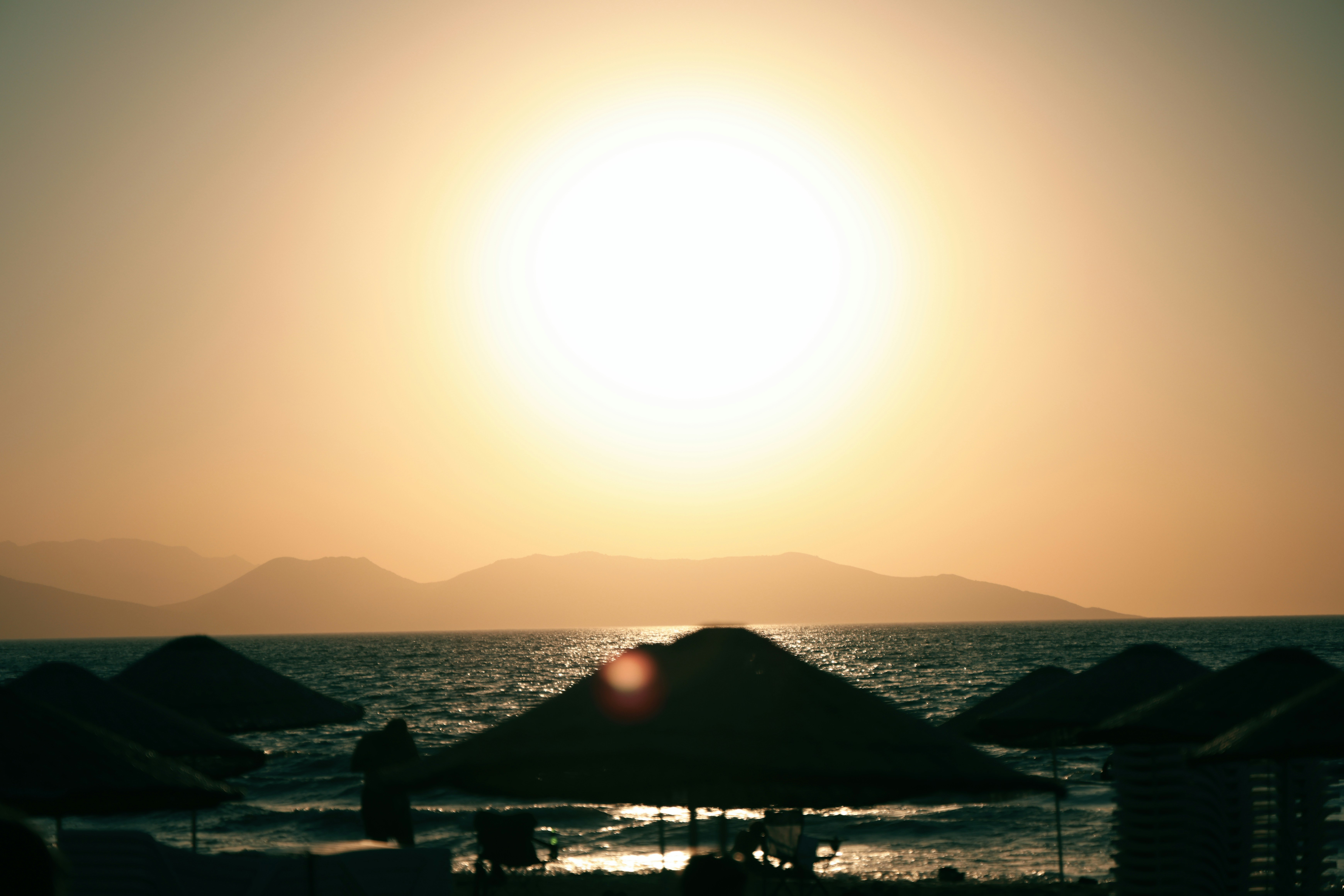 Evening at the Calming Shore: Silhouettes and Sea