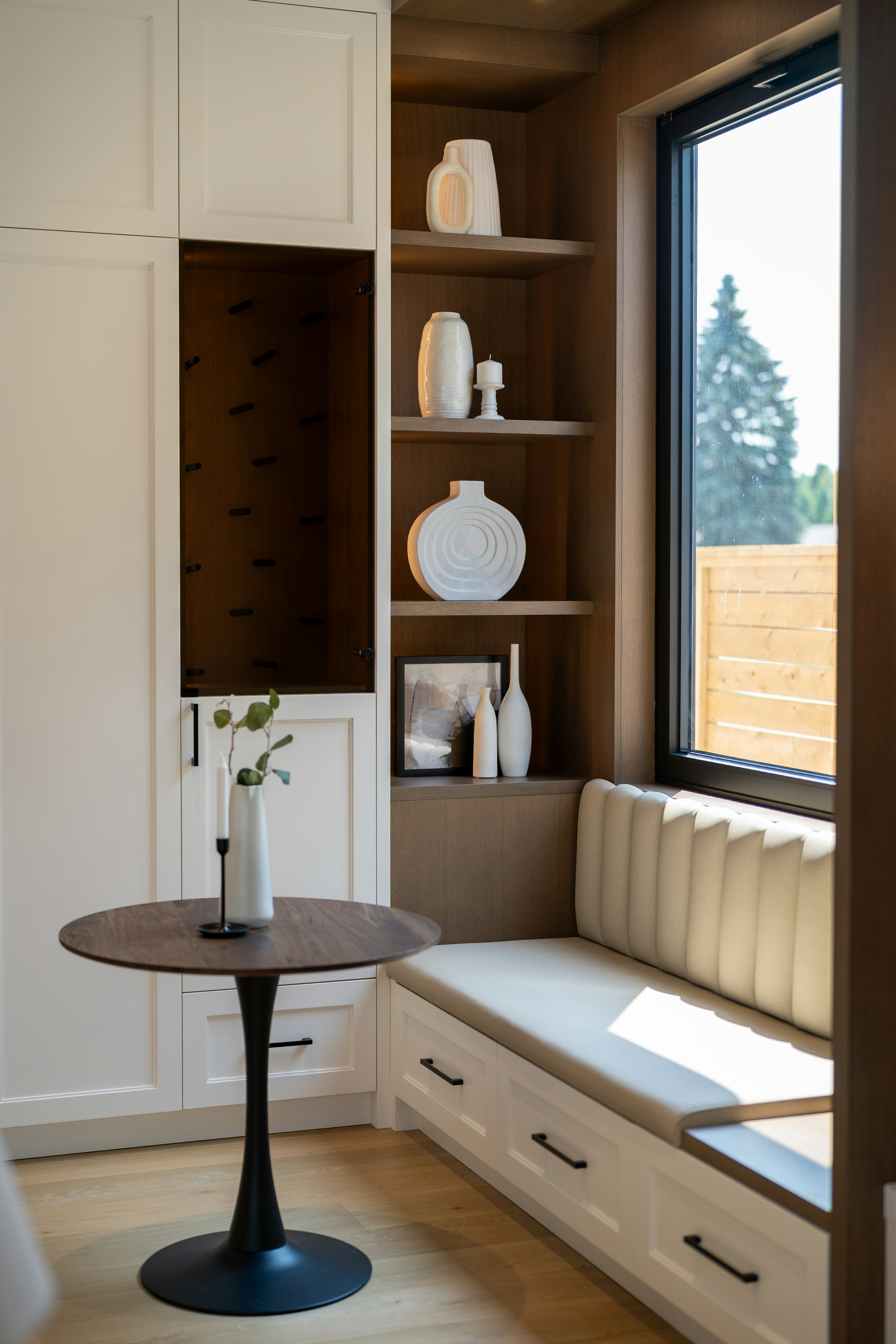 Sunny Nook with Built-In Seating and Shelving
