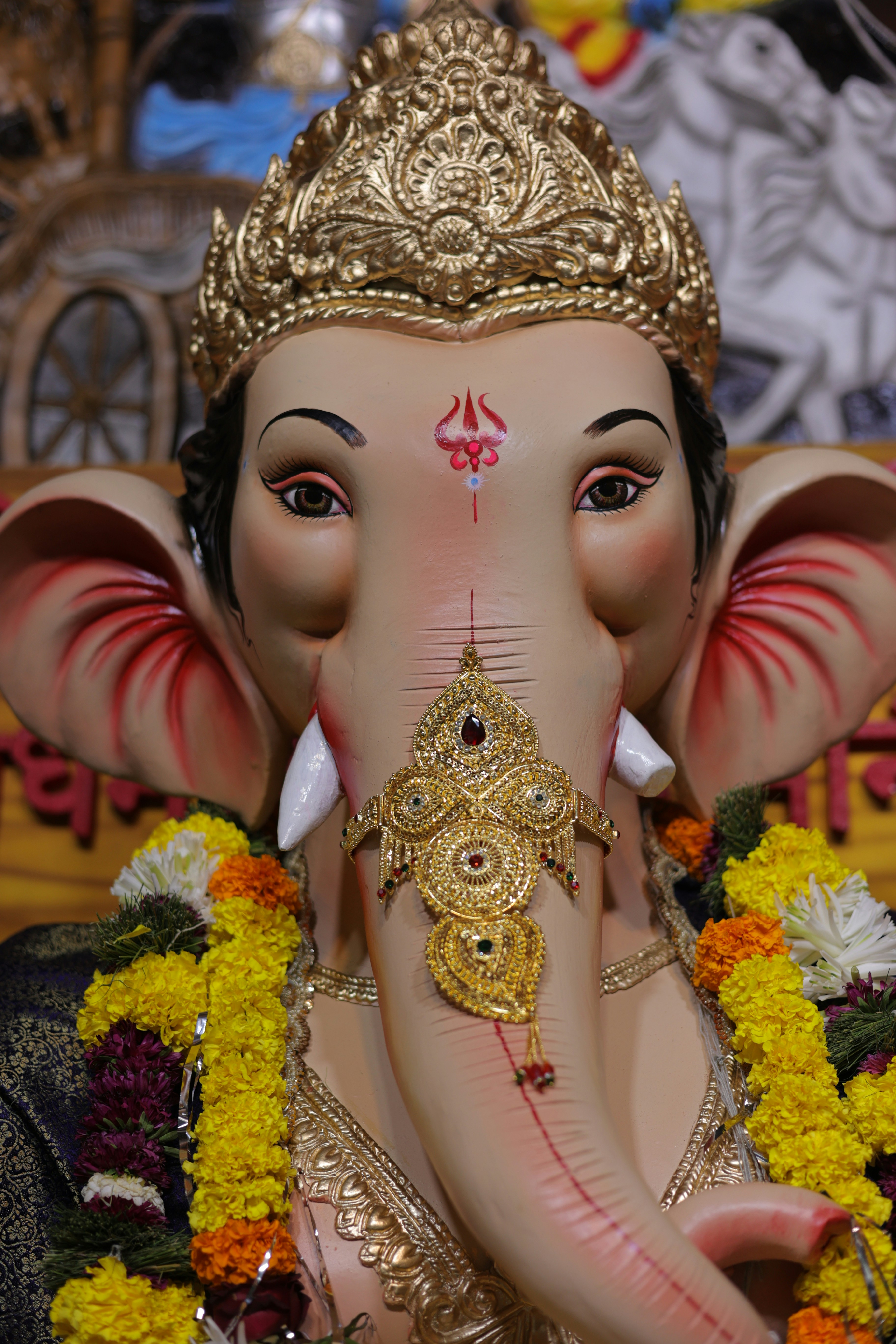 King of Tranquil Trunk: An Elephant God in Ornate Adornments