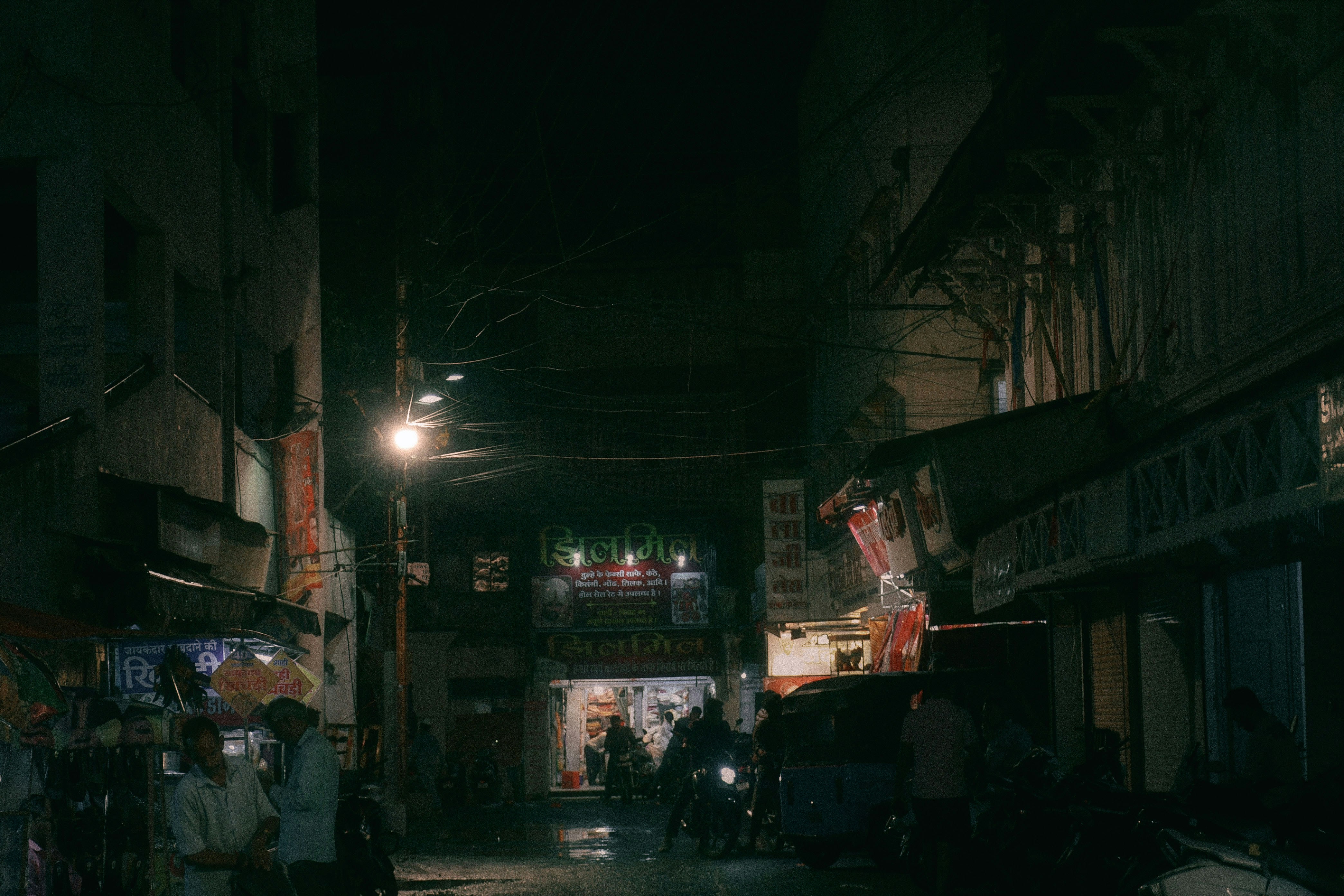 Night Market Glow: A Quiet Alley Awash in Neon and Rain
