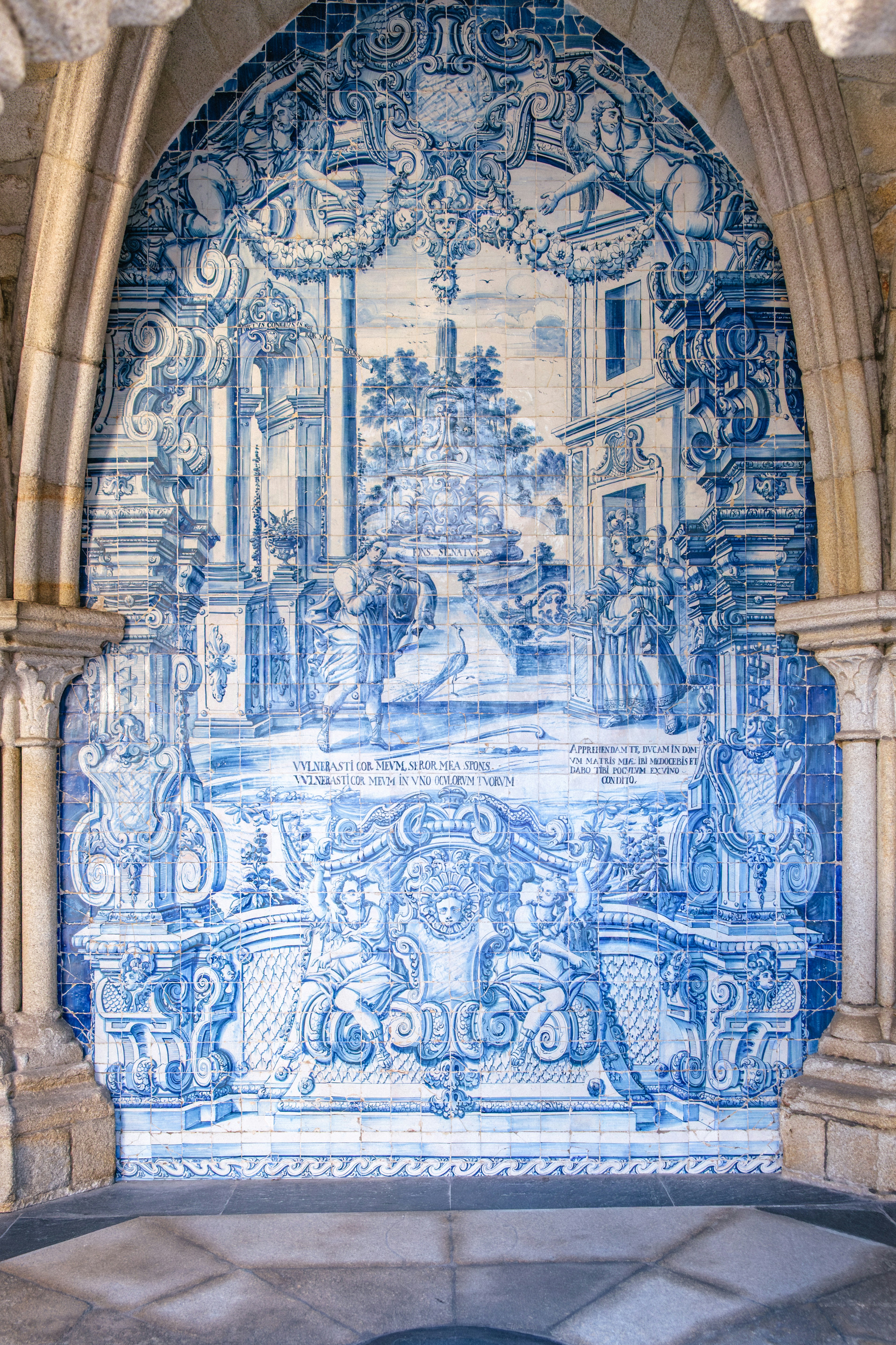 Blue Tile Tableau: A Tudor-era Ceremonial Relief in Cerulean Hues