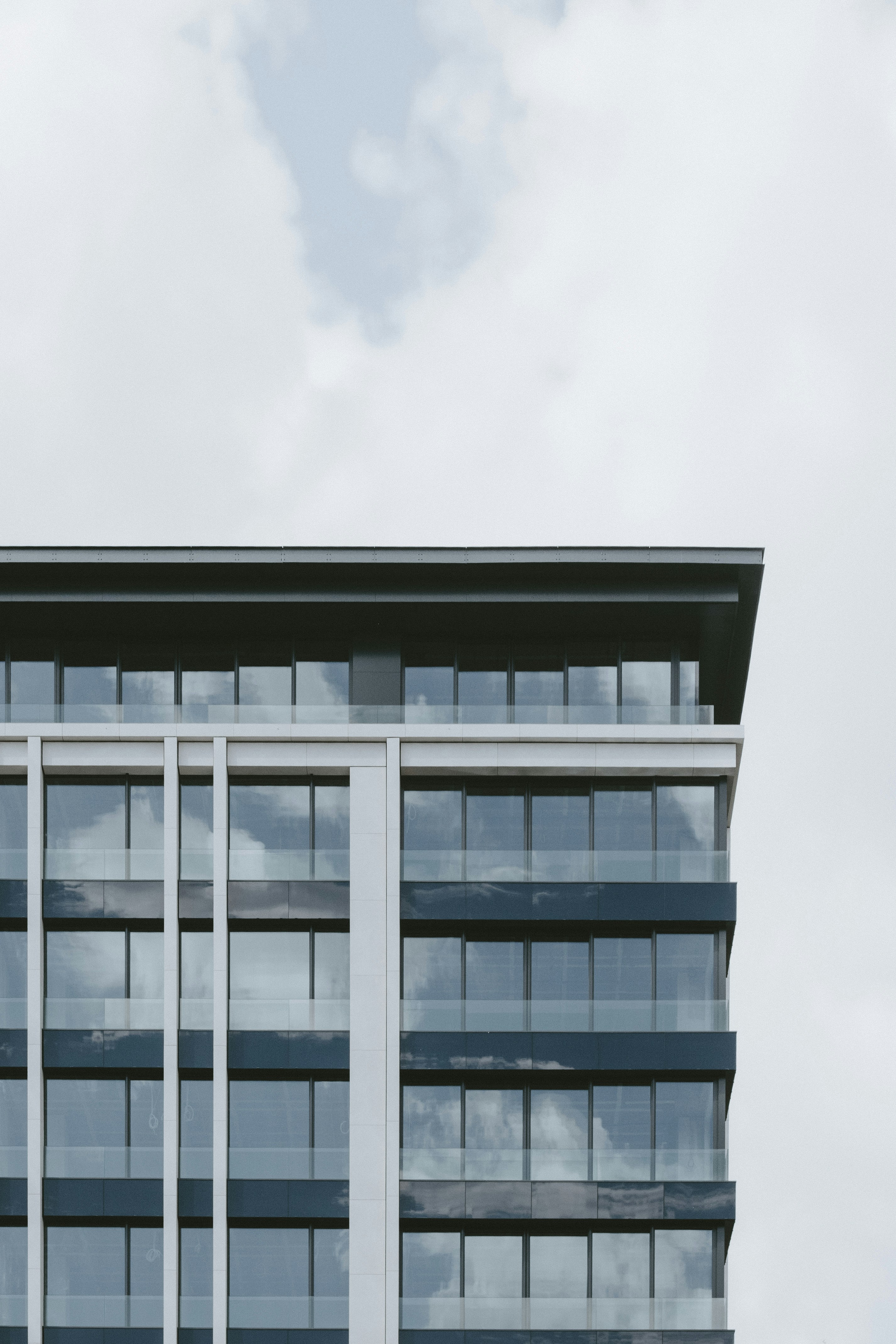Architectural Echo: Glass Facade Reaches for the Sky