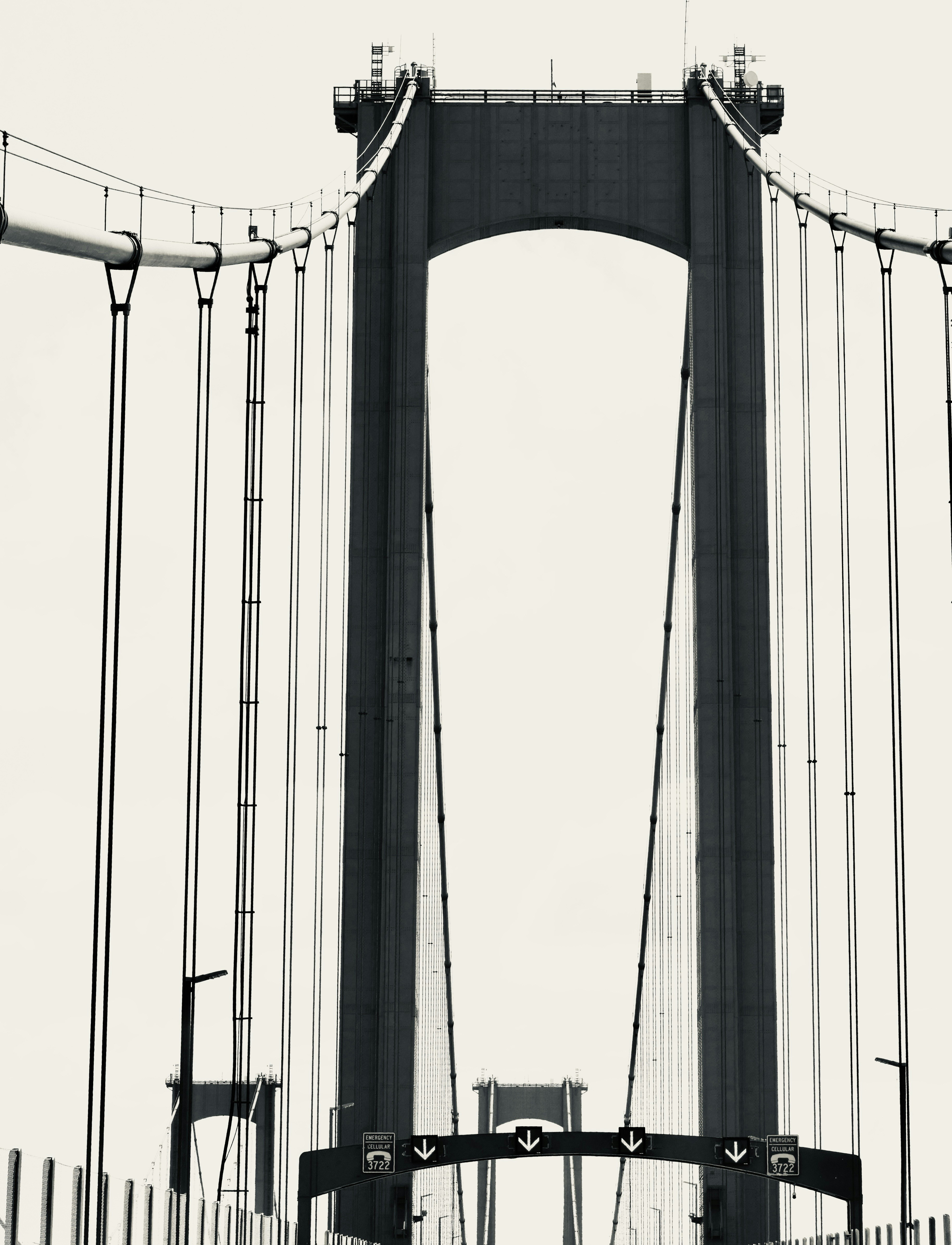Vertical Lines and Towers: A Monochrome Bridge Portrait