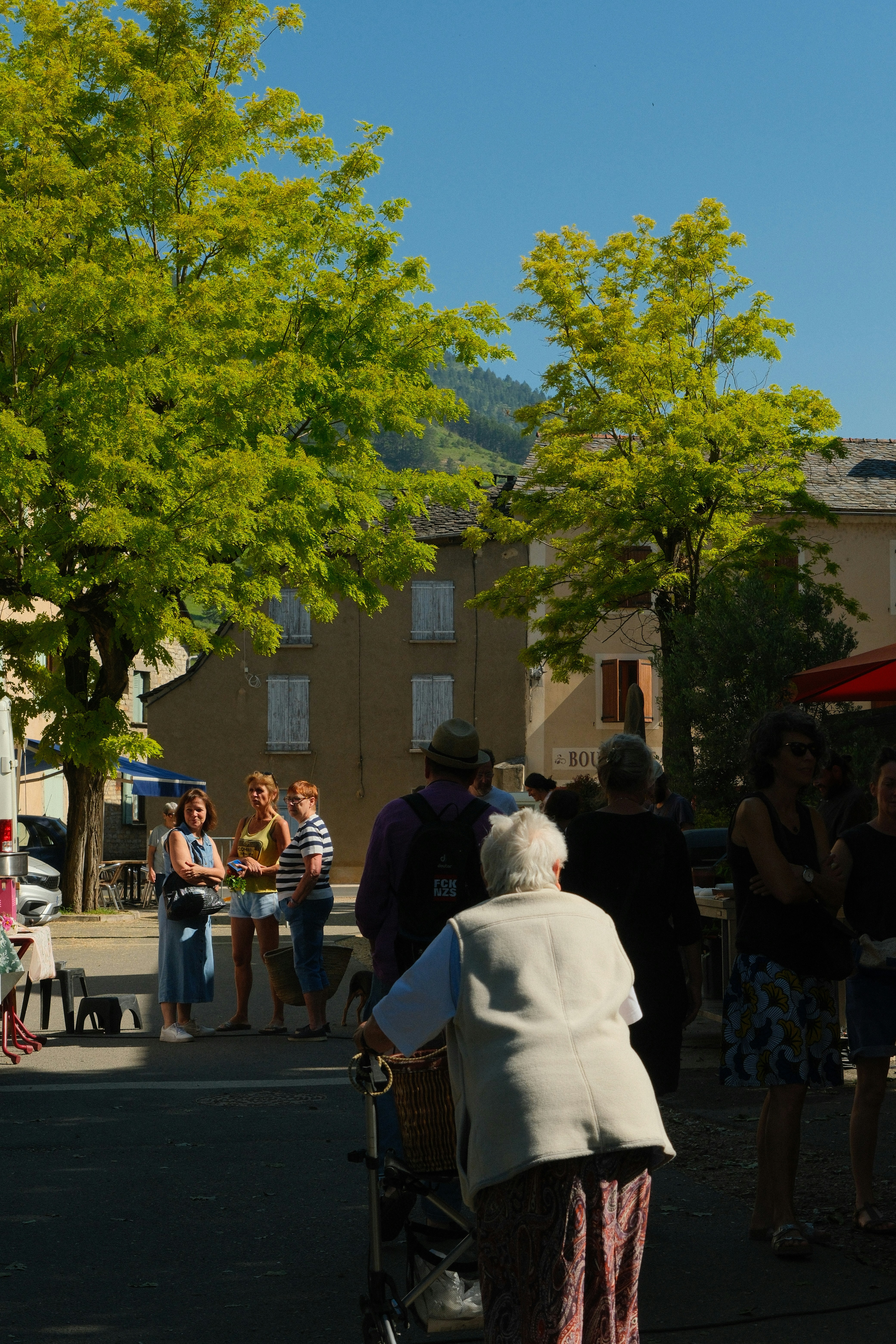 Sunlit Square: An Afternoon in the Village Market