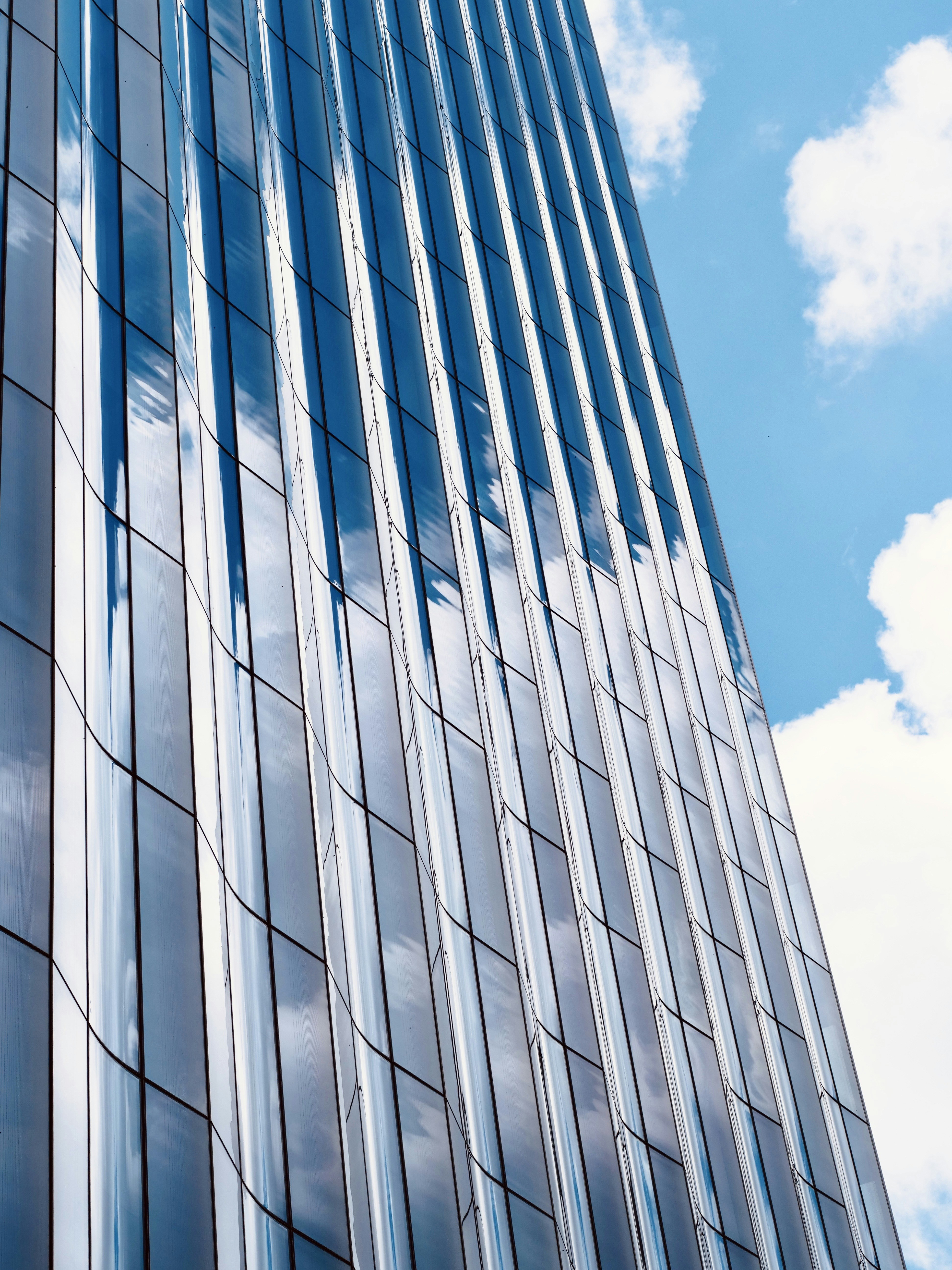 Glass Facade in a Clear Sky