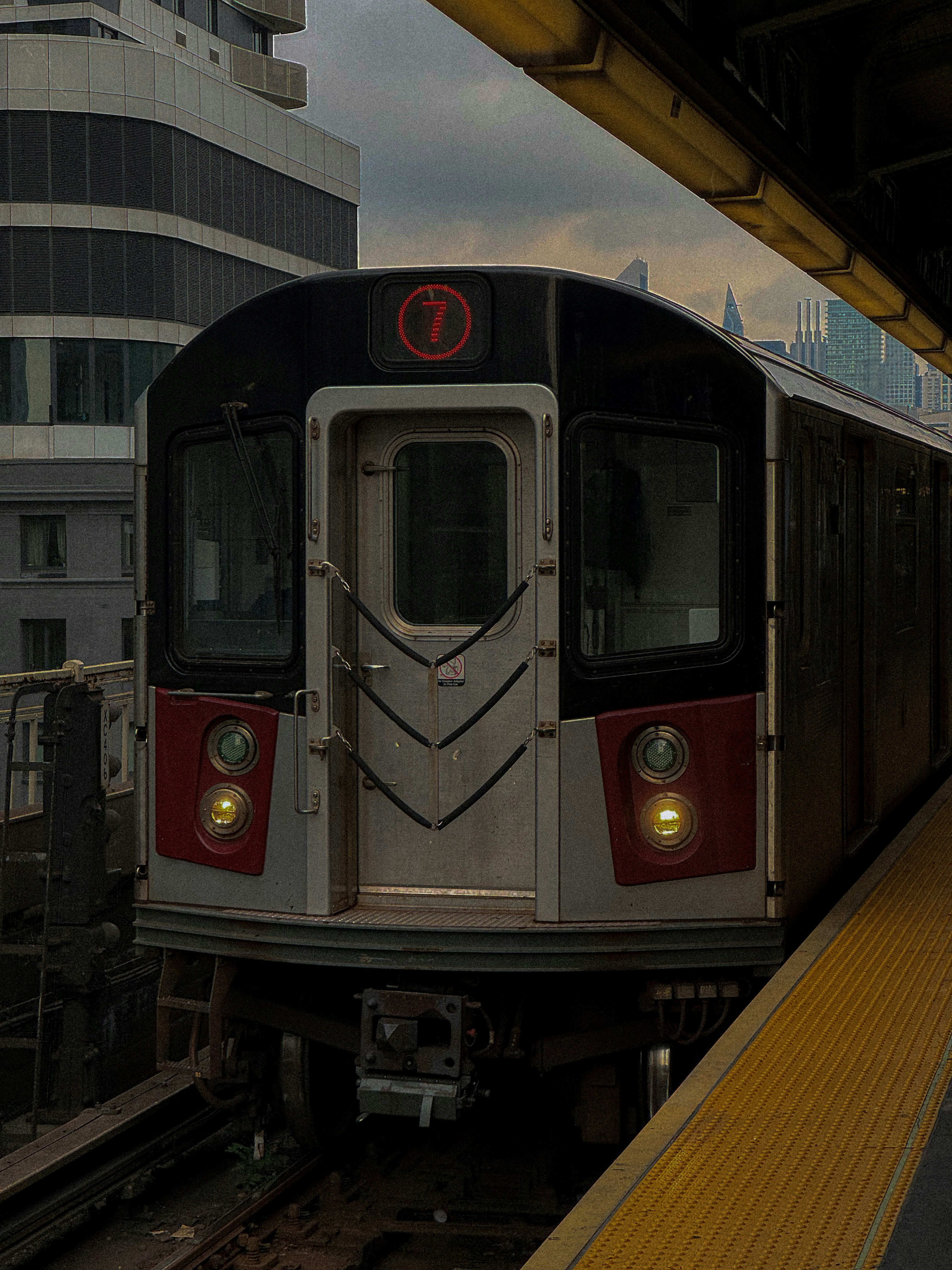 Front View of a Metro Train at Sunset Platform
