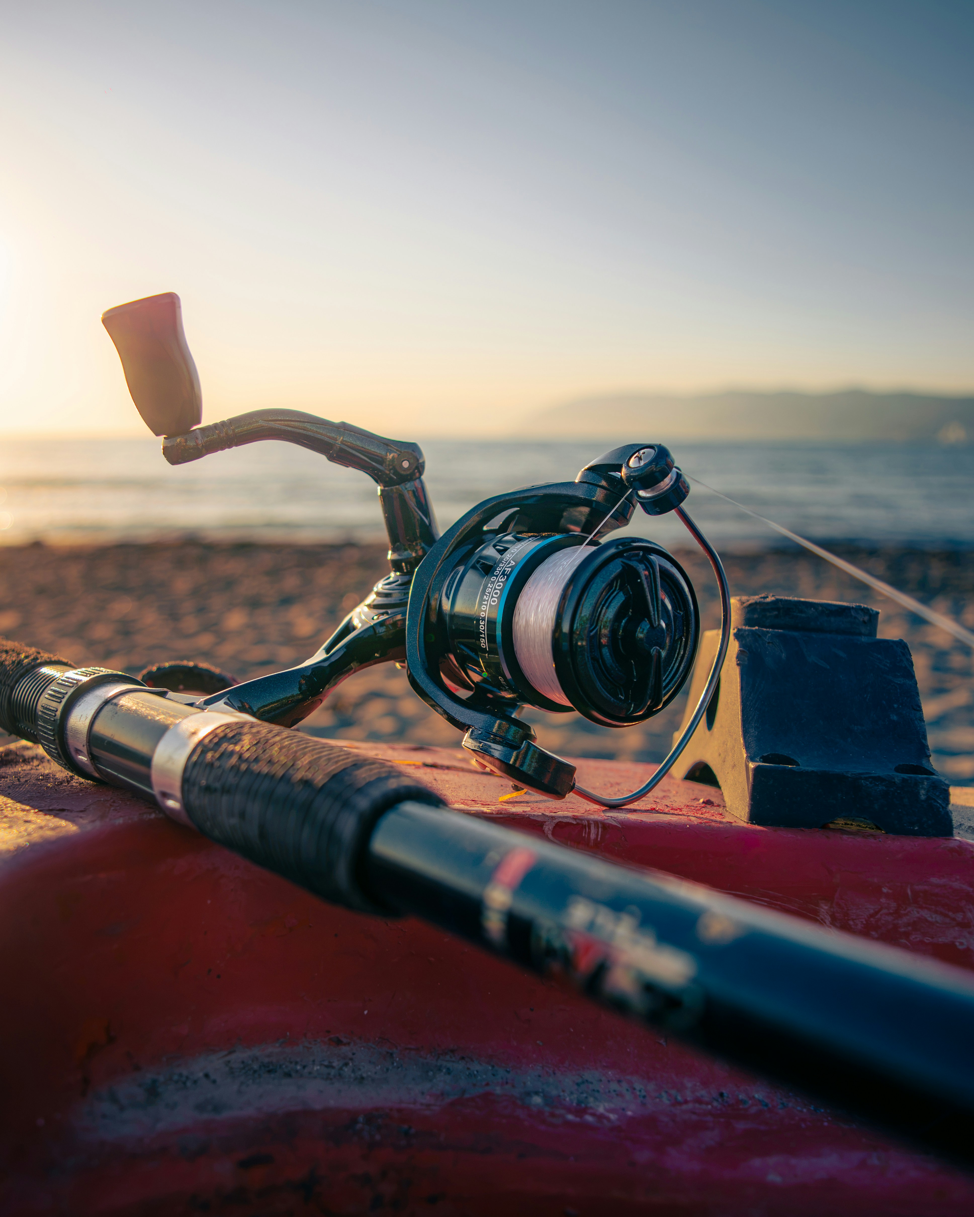 Seaside Angler’s Reel: A Calm Moment on the Water
