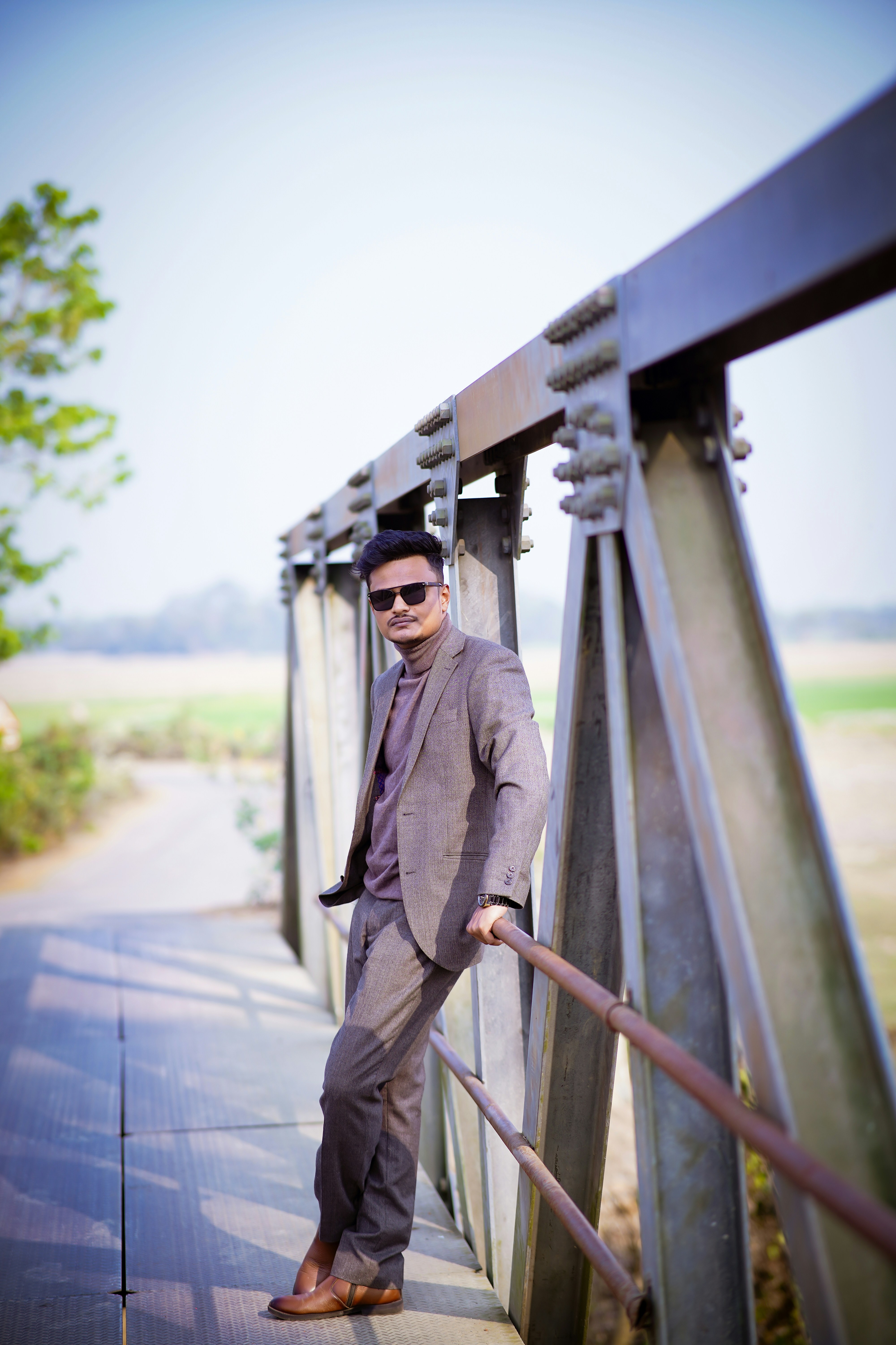 Prime on the Bridge: A Confident Pose in Steel and Sunlight