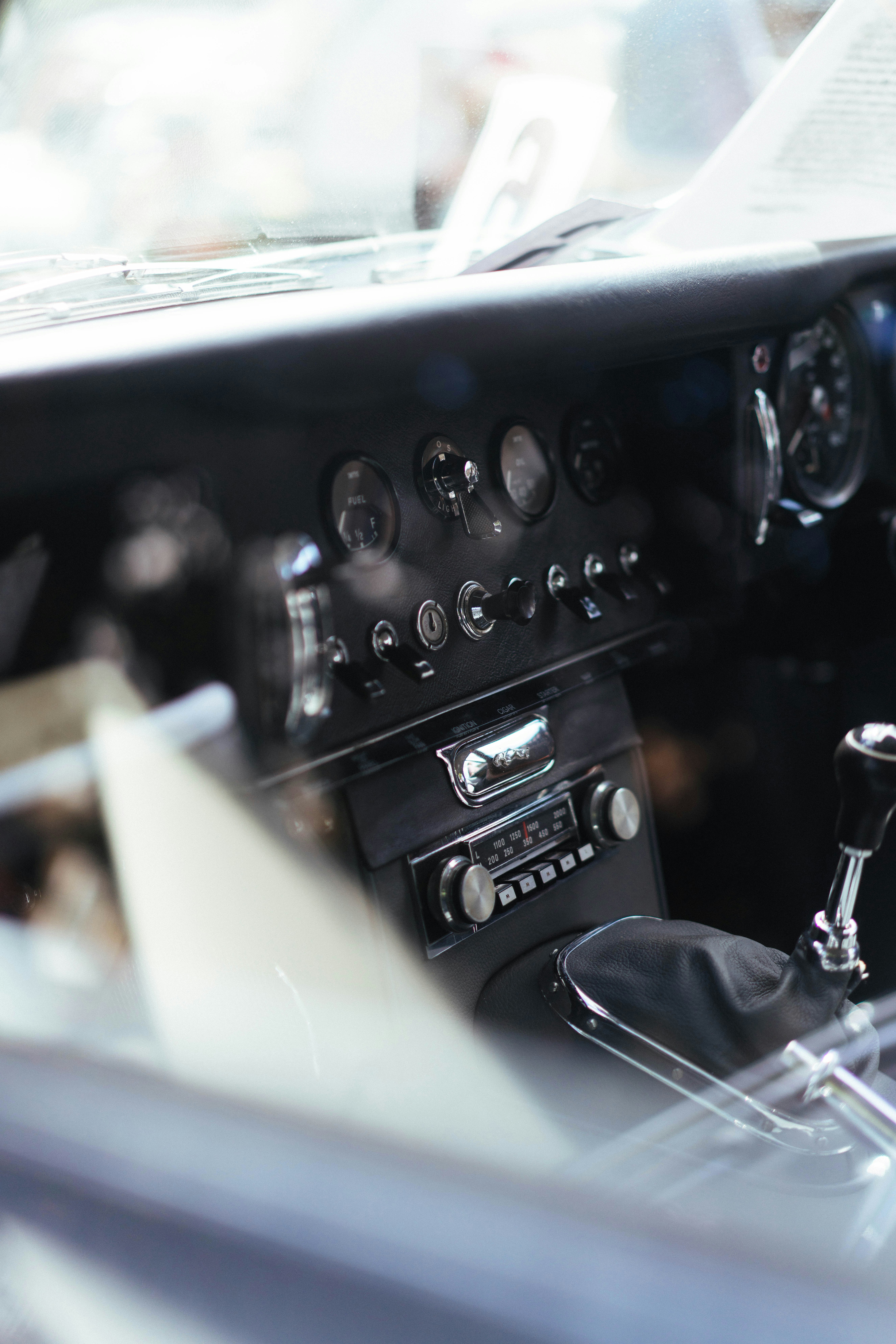 Cockpit Quietude: A Vintage Car Dashboard Close-Up