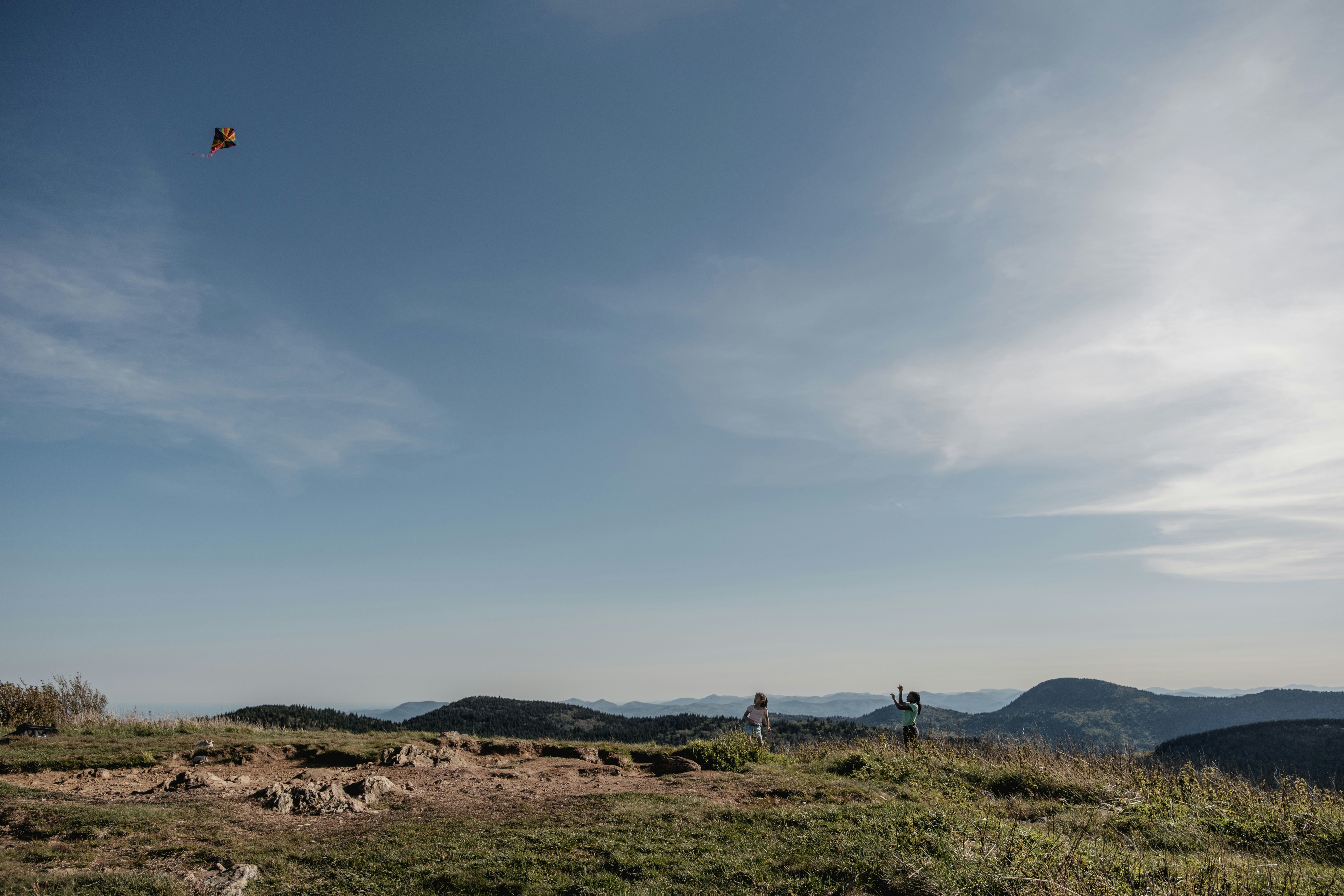 Distant Wanderers on a Wind-Swept Highland