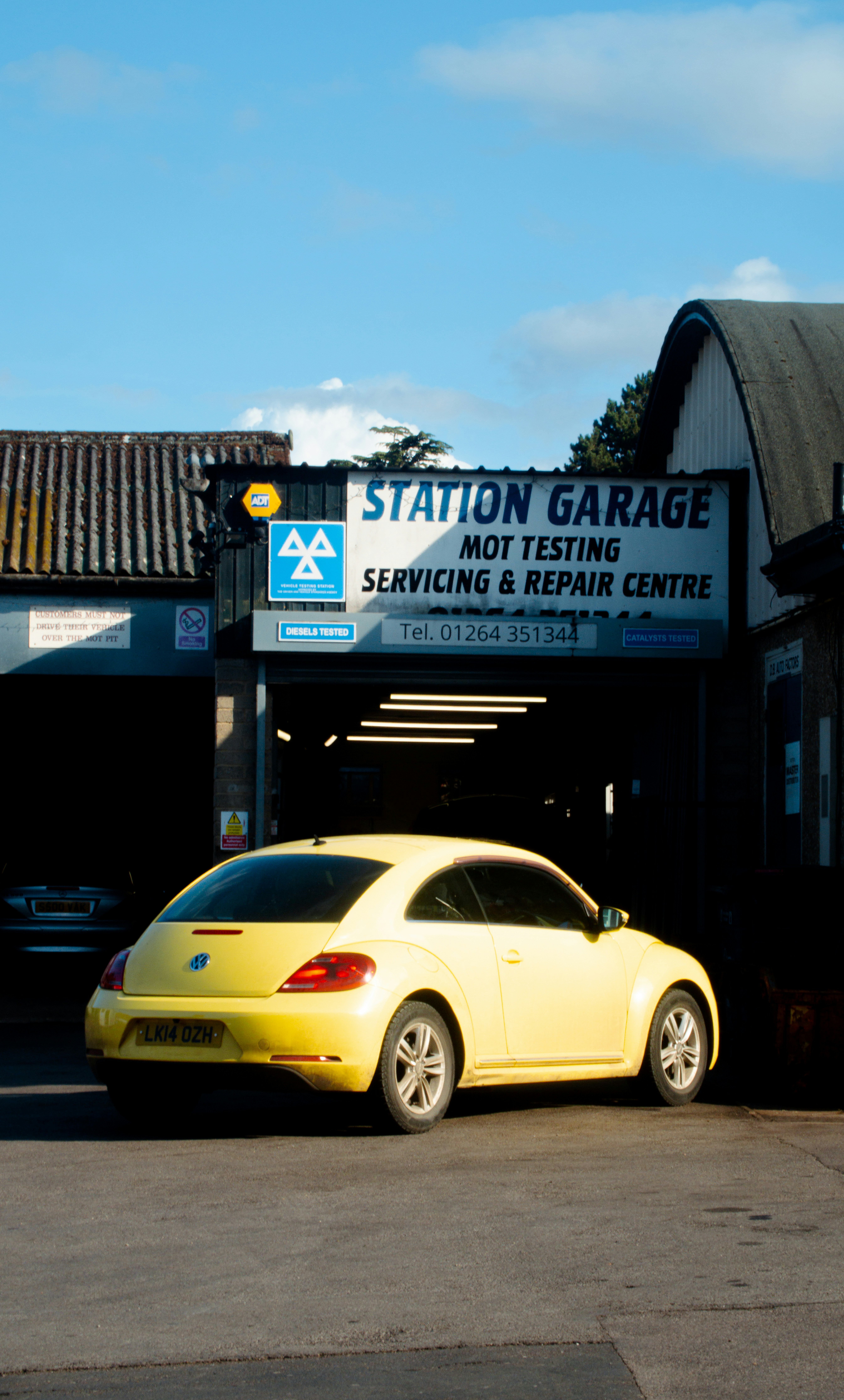 Yellow Beetle at the Service Bay