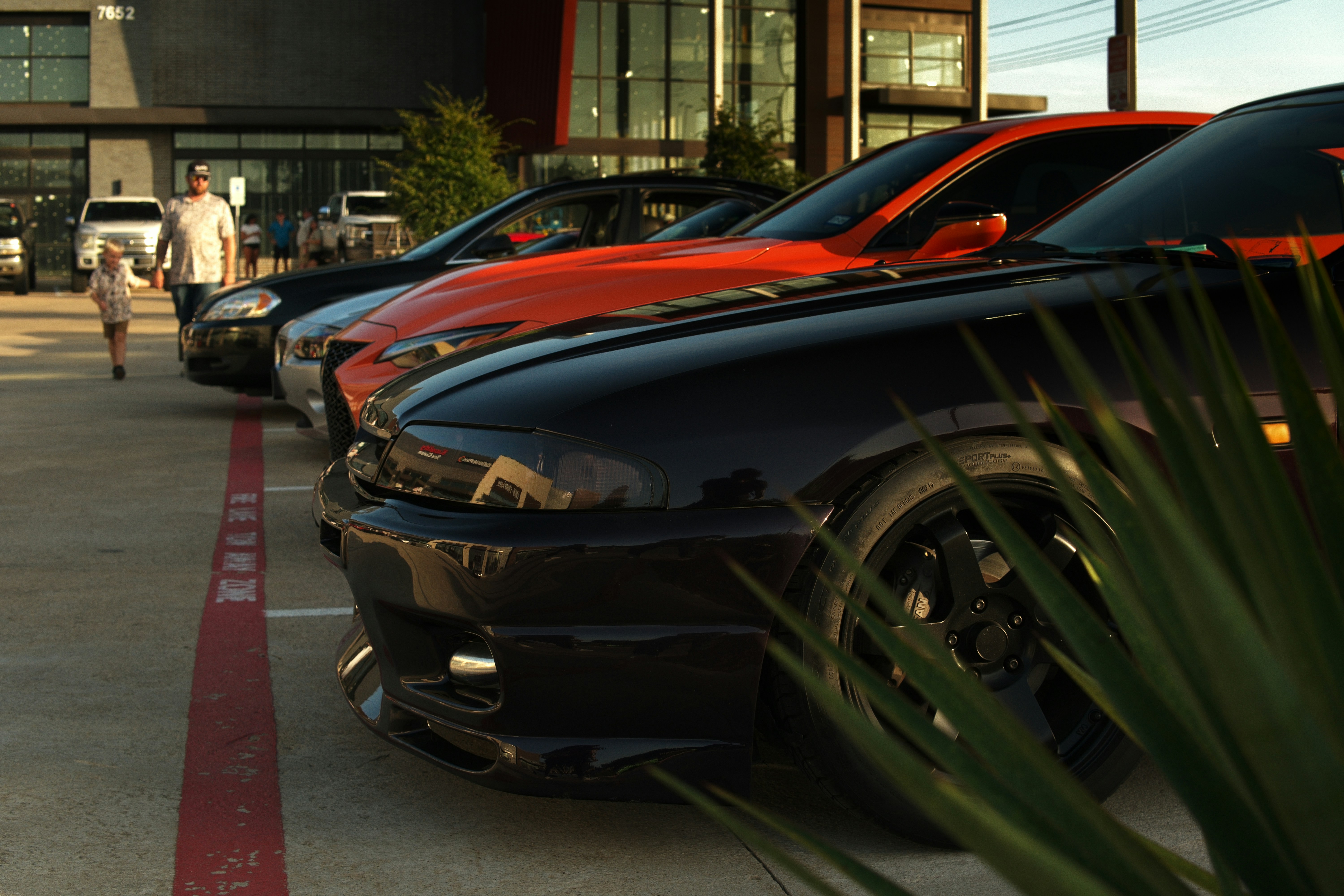 Rear-row Shadows: A Lineup of Shiny Cars in Late Afternoon Light