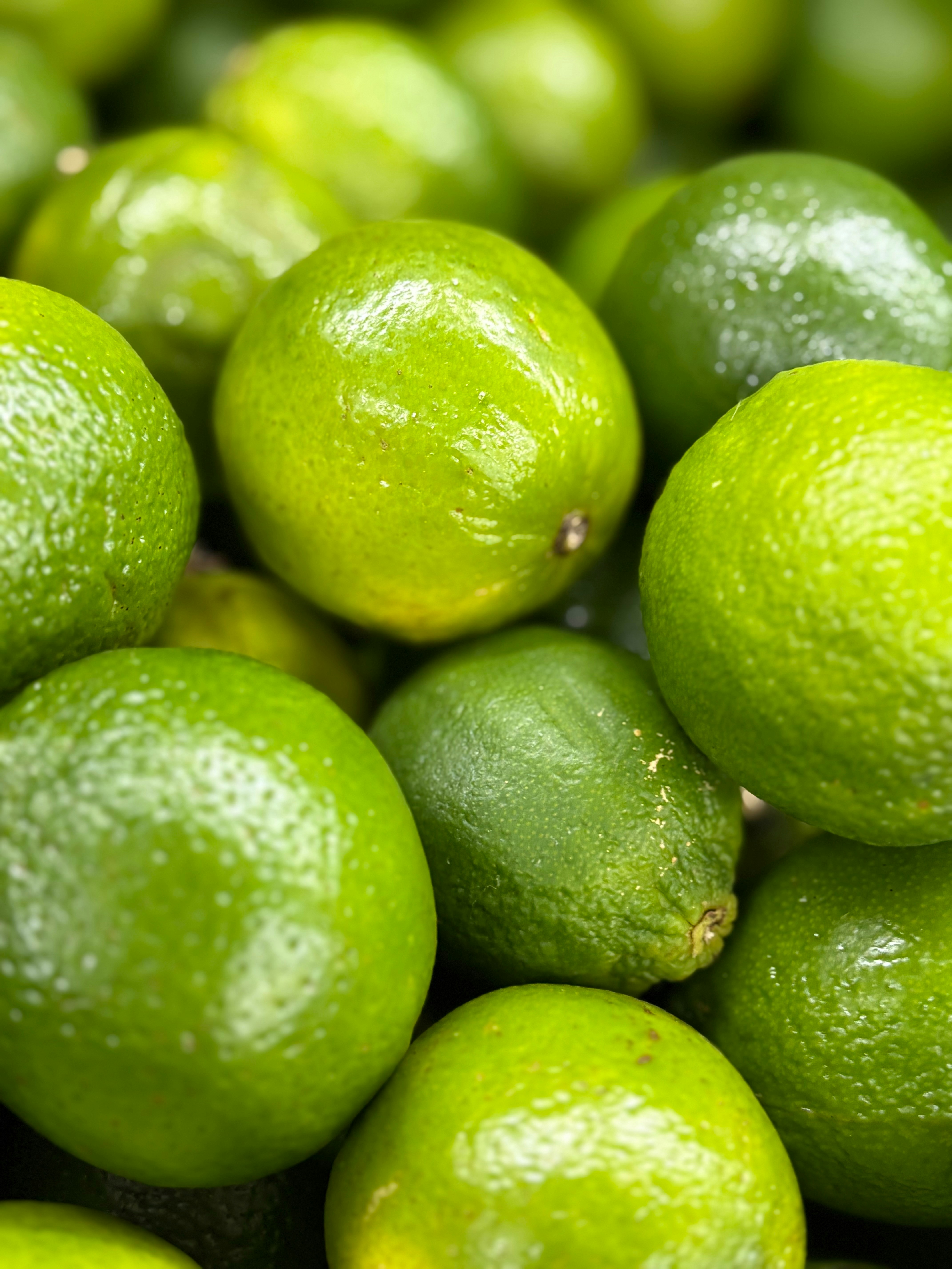 Lime Orchard in Focus: A Cropped Burst of Green Orbs