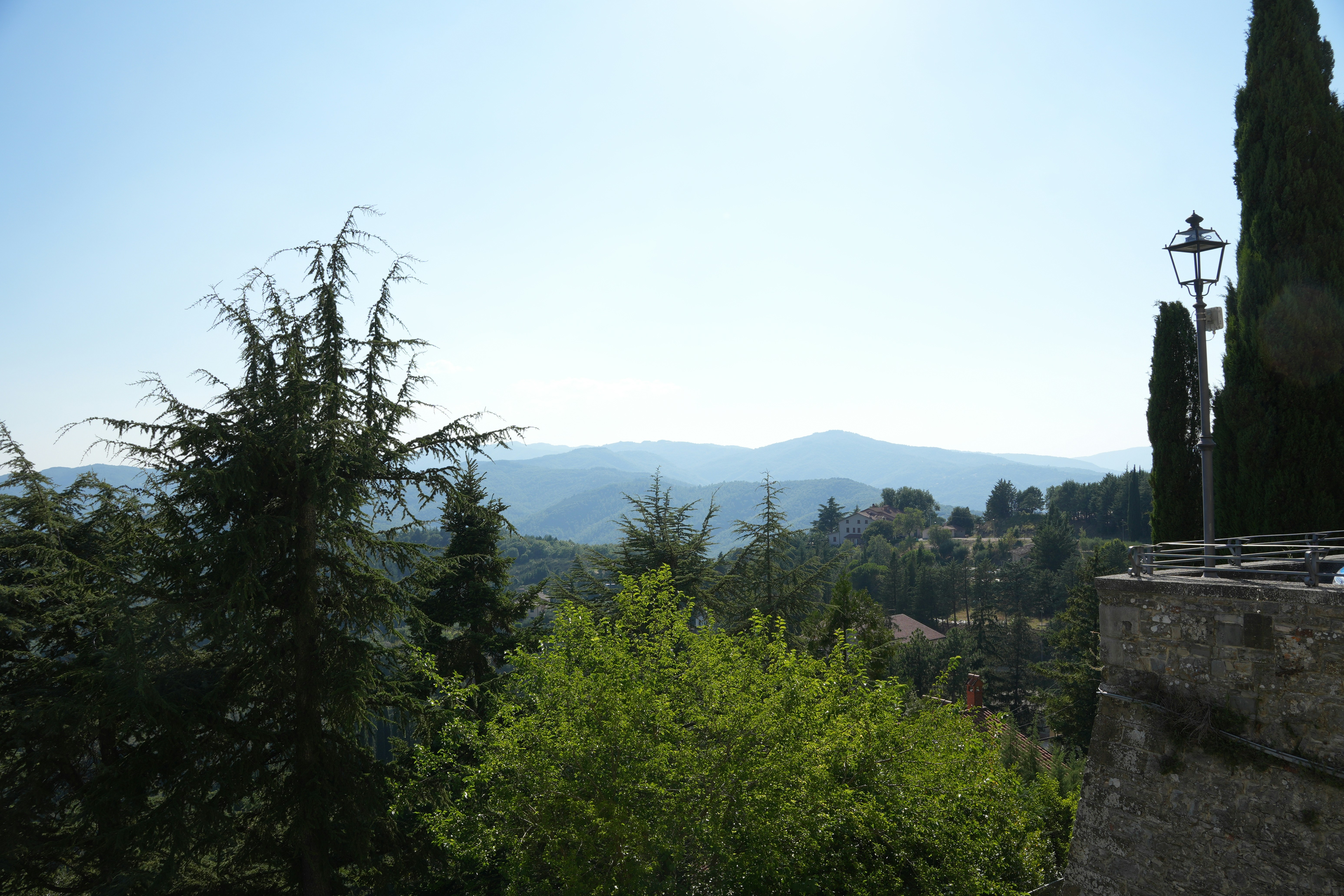 Sunlit Valley Vista from a Terraced Terrace