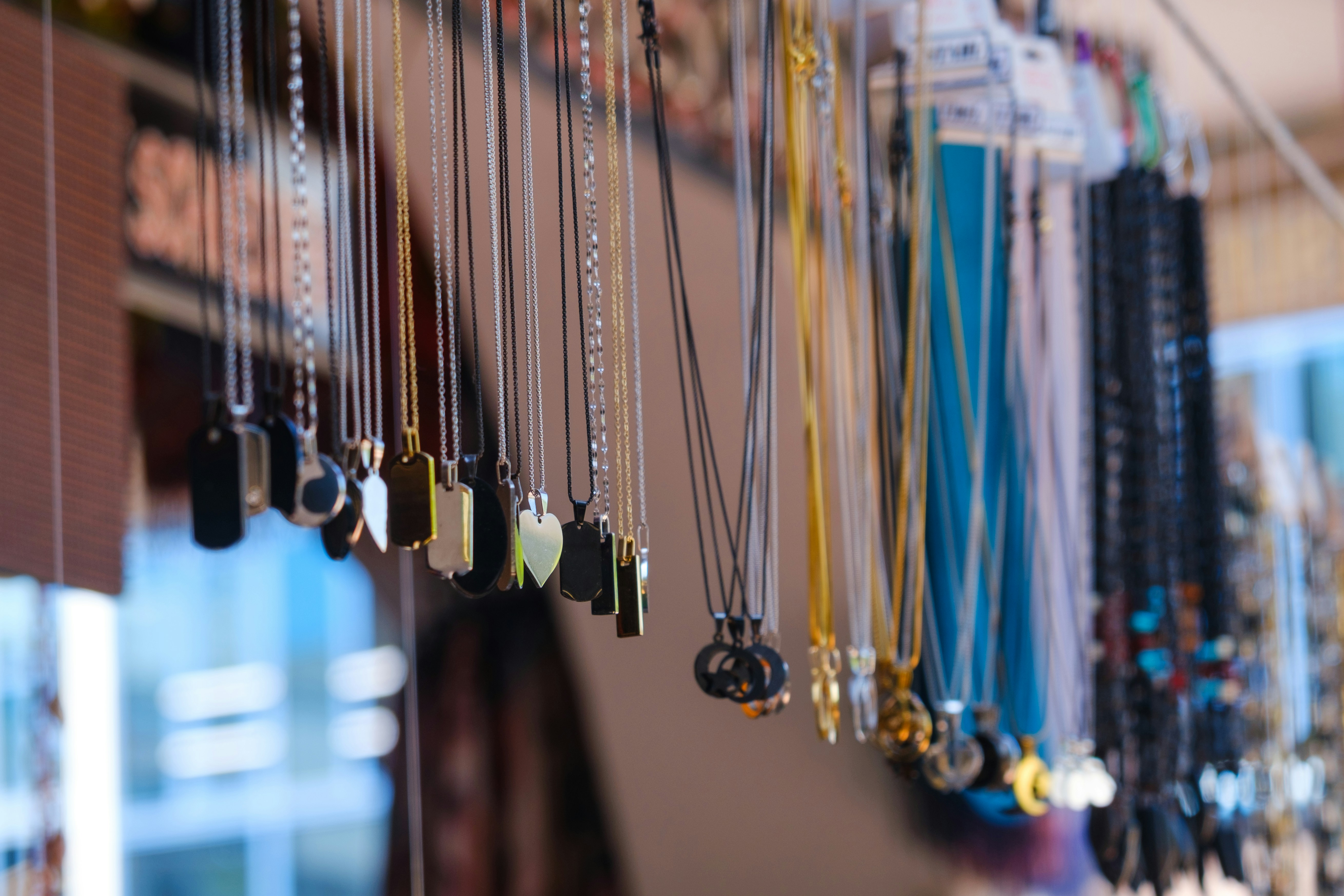Dangling Treasures: A Jewelry Display in Quiet Focus