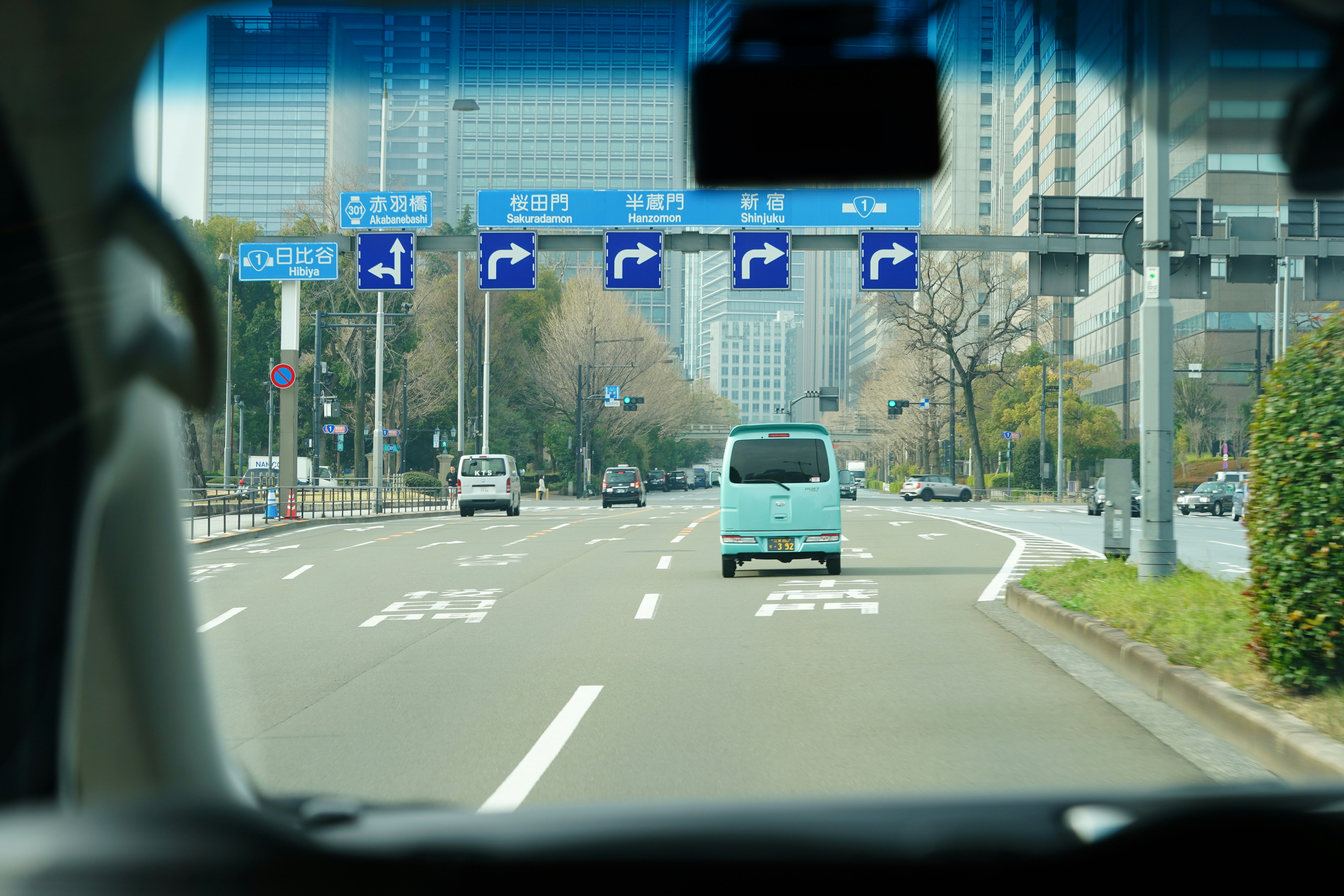 Forward View: The City Dash from a Car Cabin