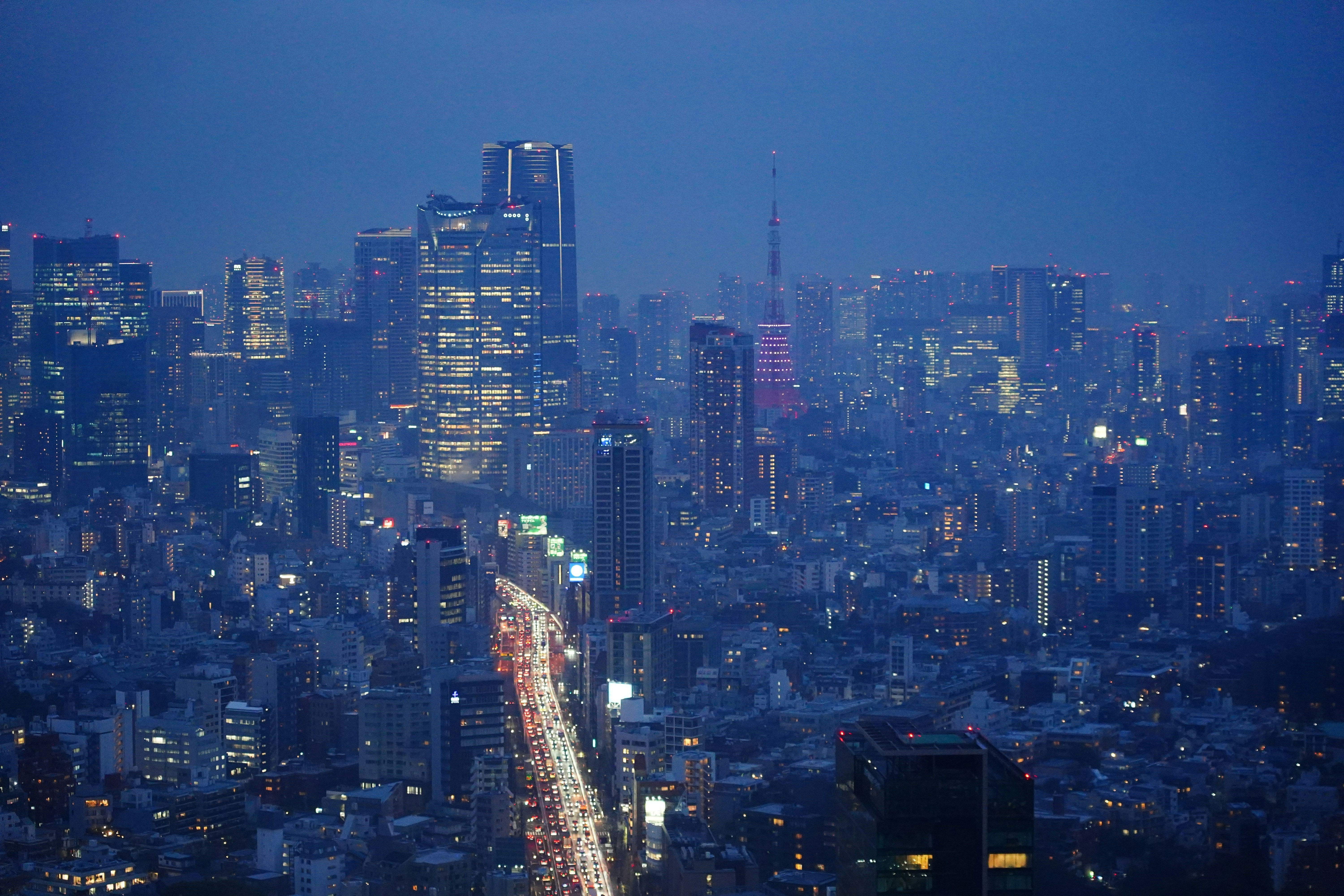Night Corridor: A Vein of Lights through Tokyo’s Silhouetted Skyline