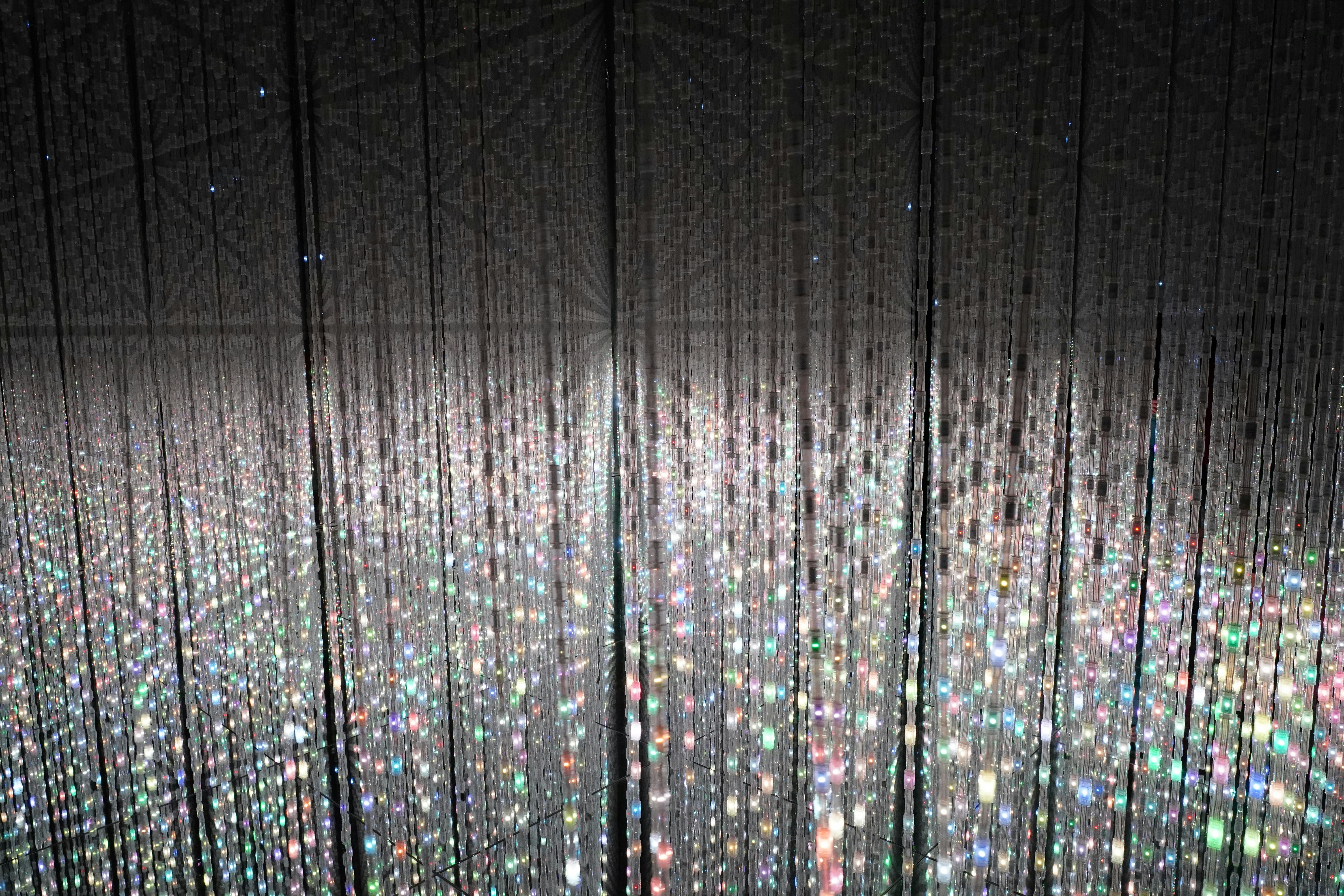 Vertical Prism Field: Light Beads Between Dark Slats