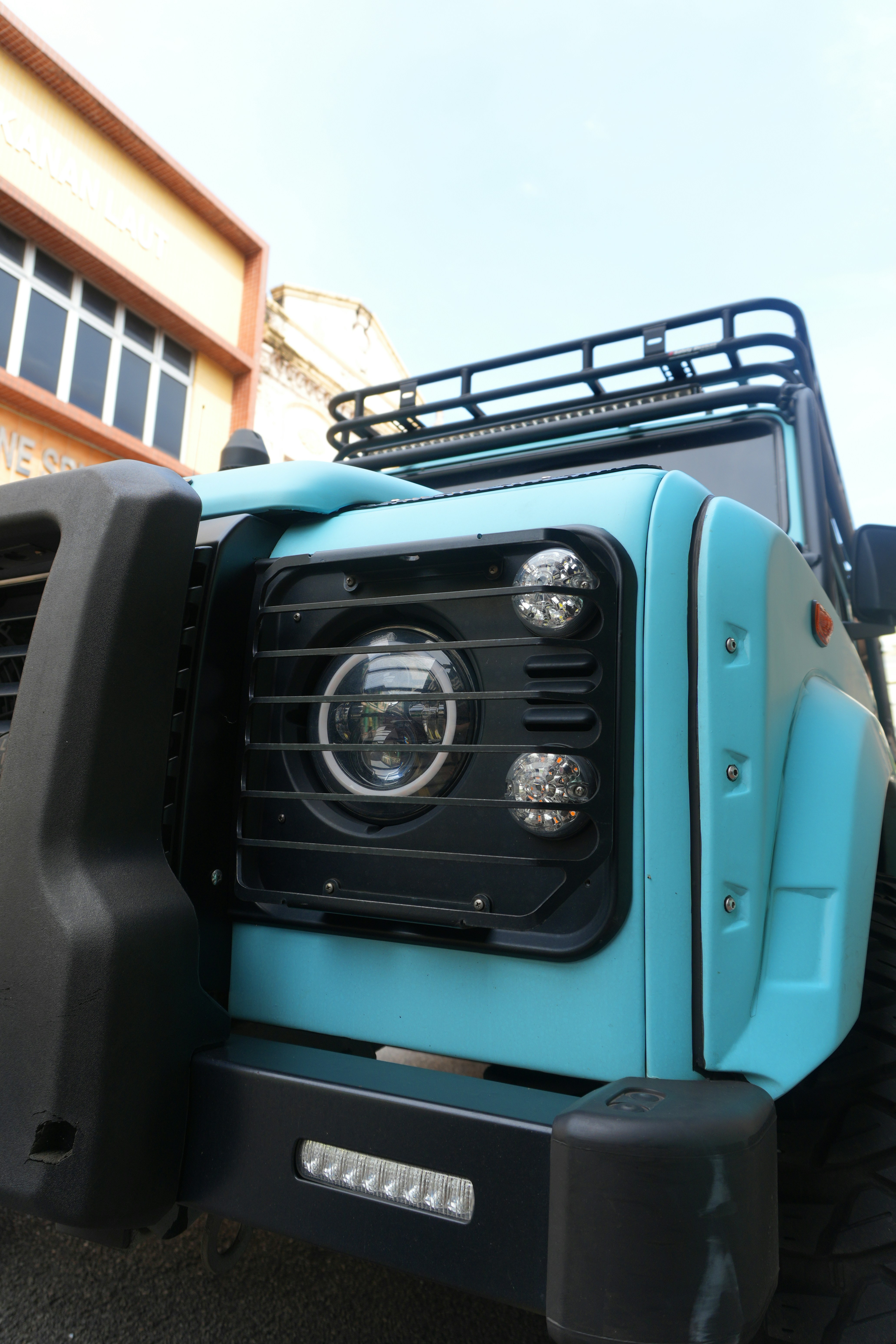 Turquoise Jeep Headlamp Stare