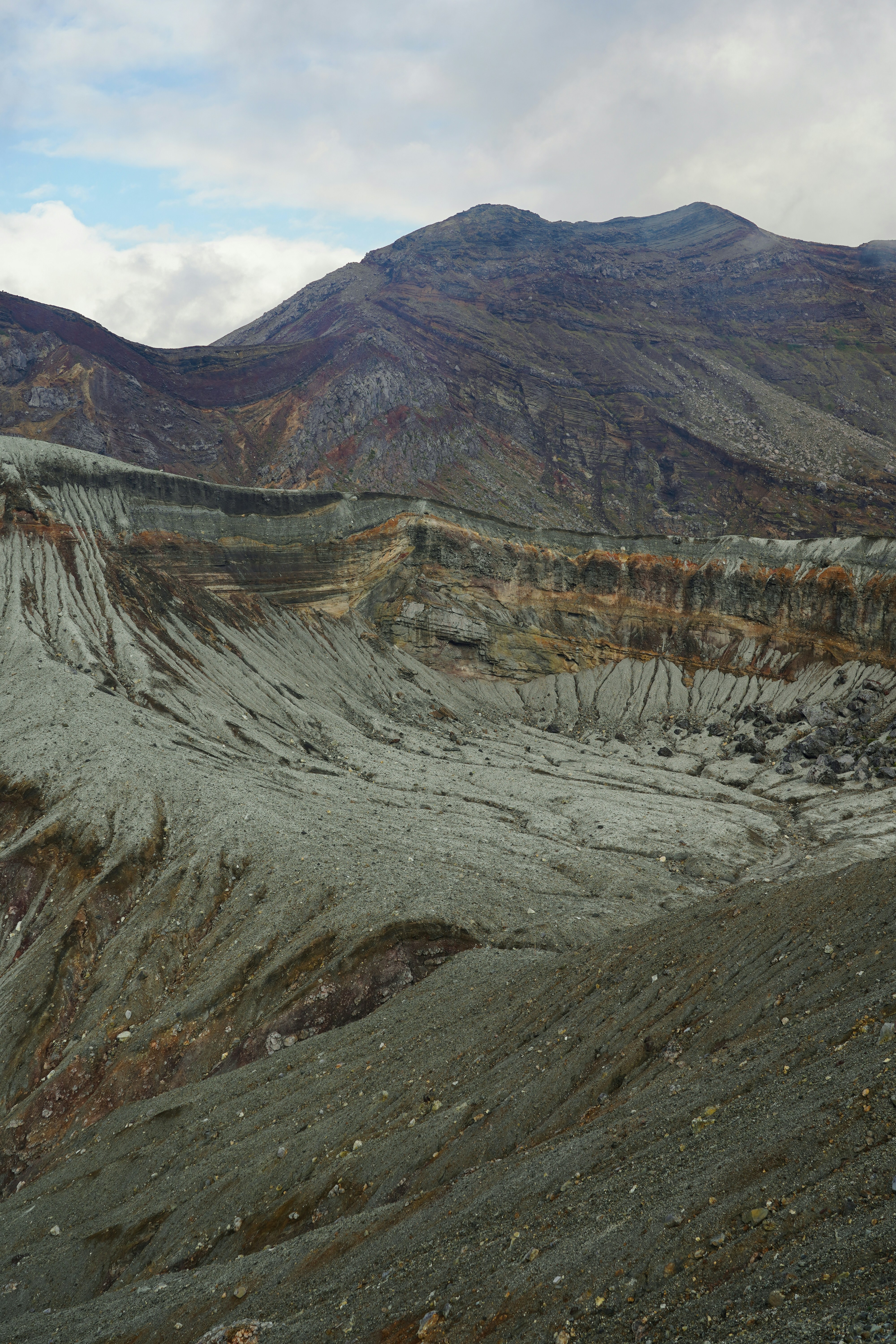 Layered Strata under a Rugged Mountain Crest