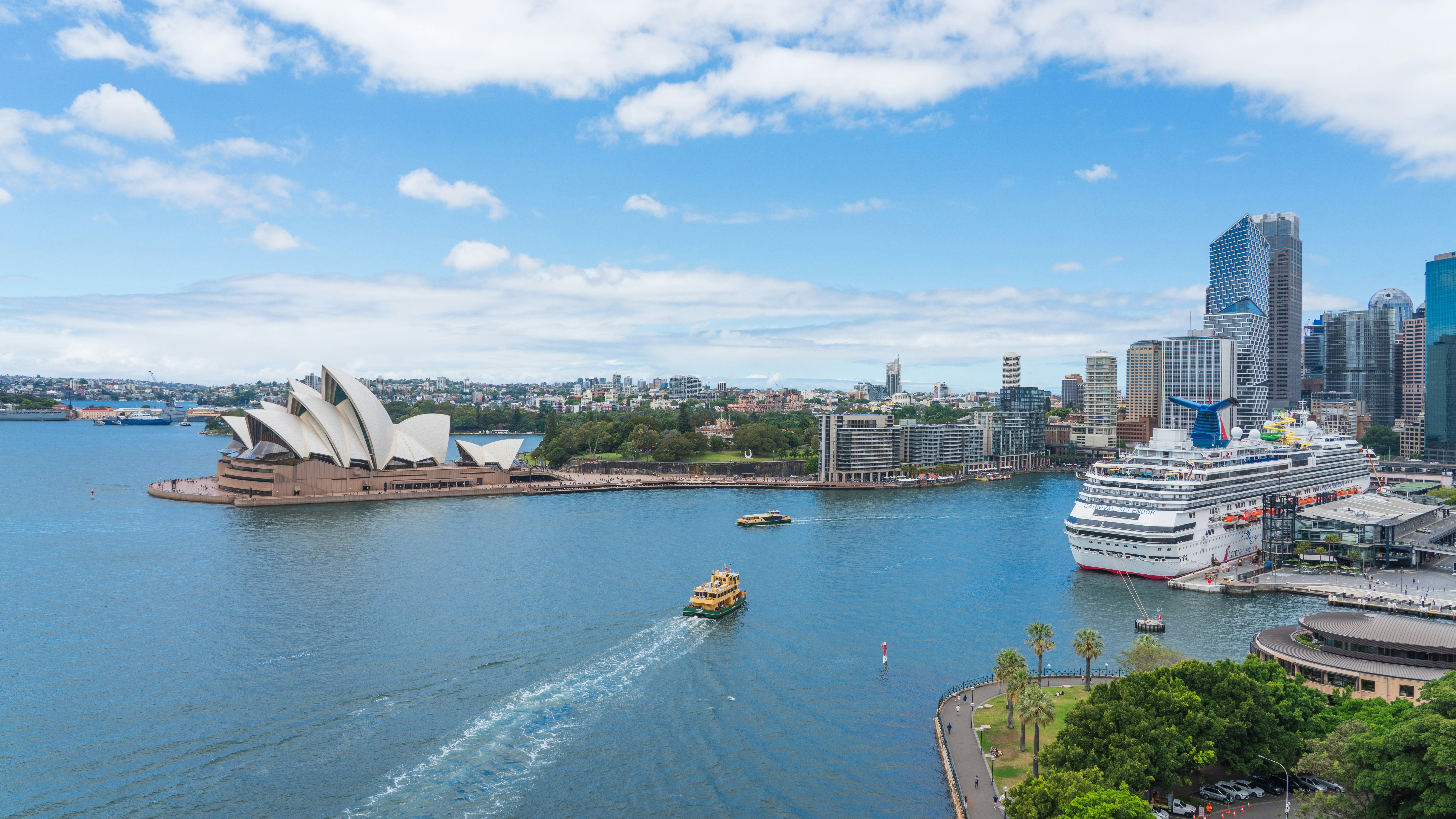 Sydney Harbor Panorama: Opera House and Cruise Terminal at Dusk