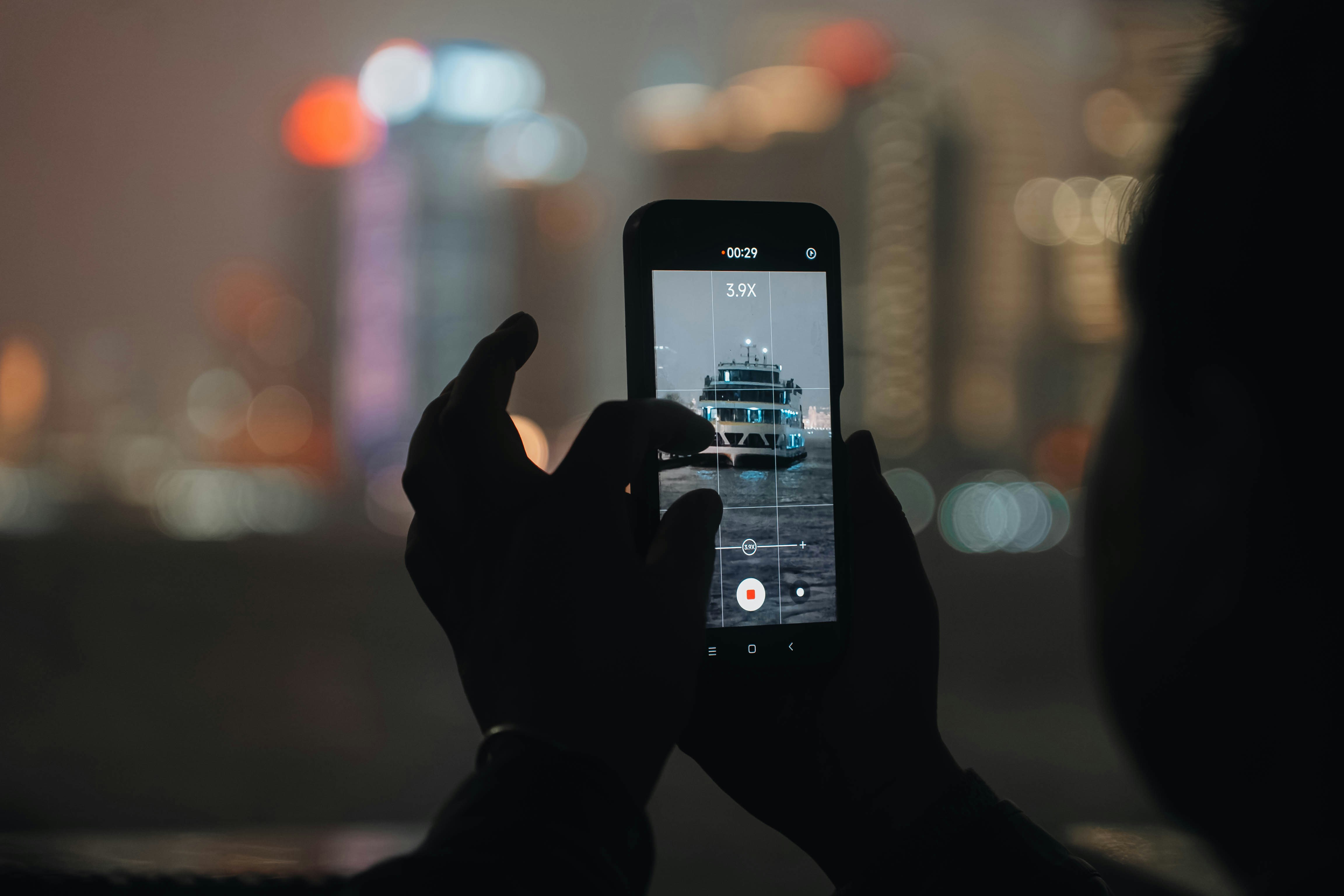 A Nightshot of a City Through a Smartphone Lens