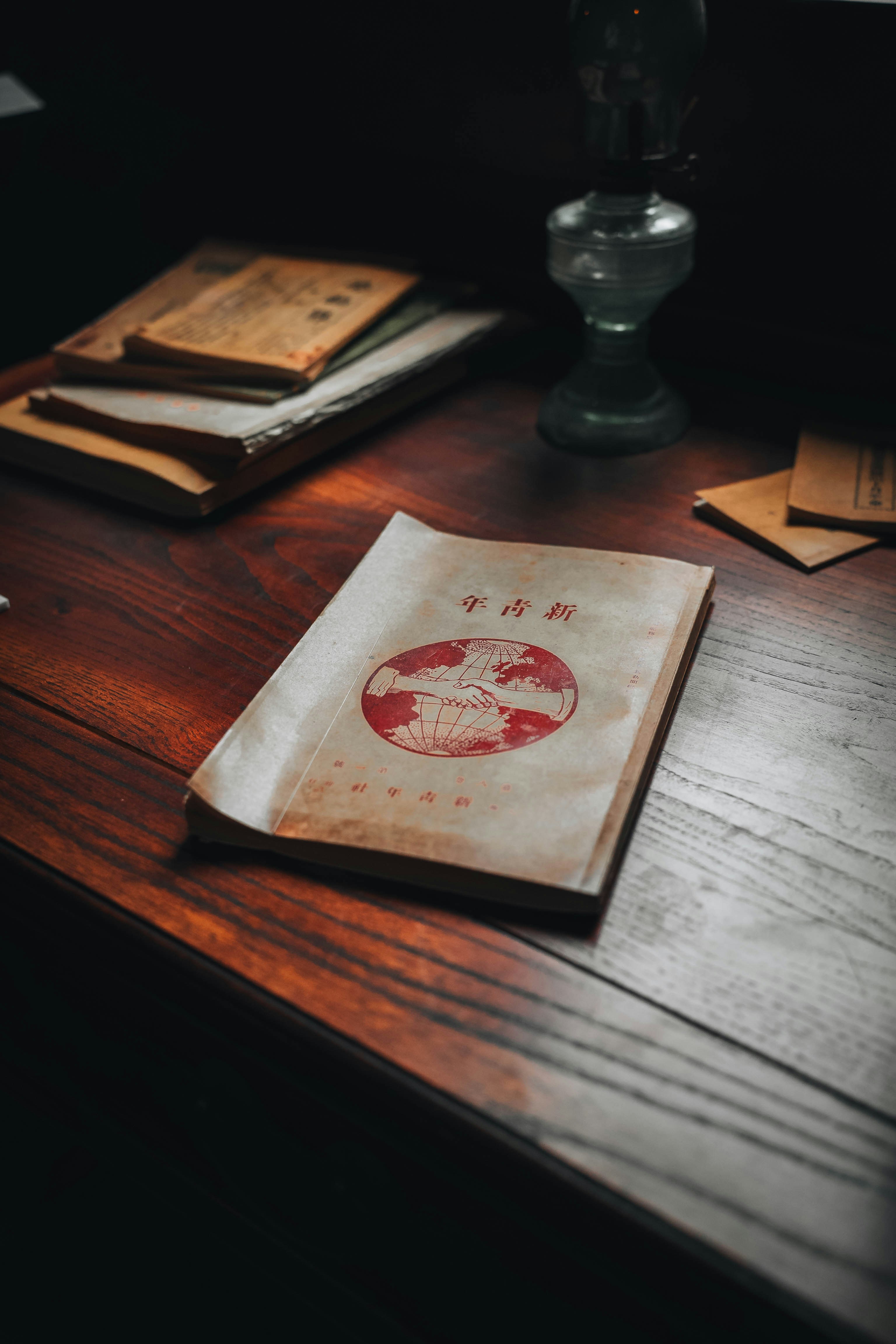 World Map on a Weathered Desk: A Quiet Reading Nook