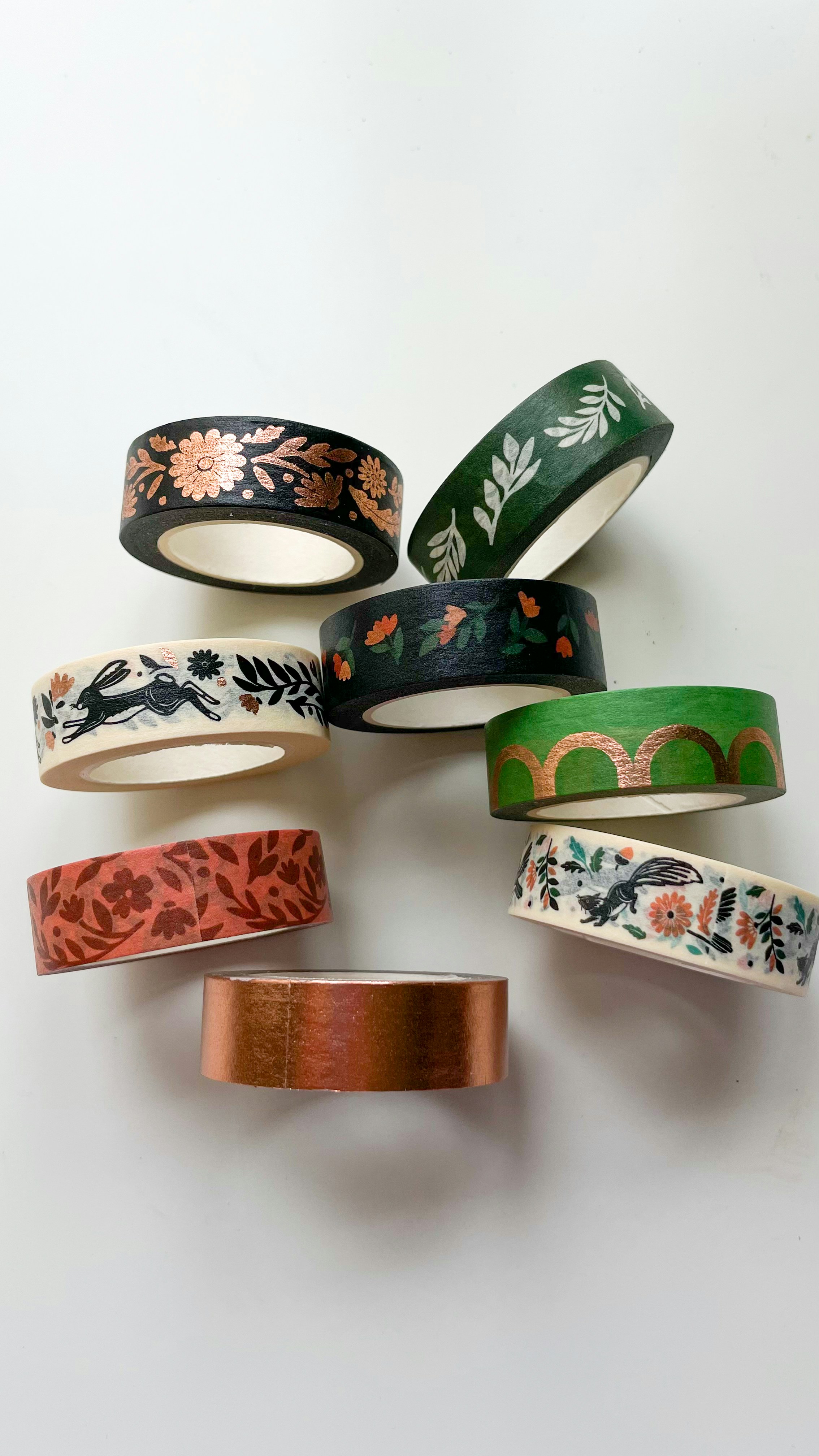 Tapestry of Colorful Washi Rings: A Studio Arrangement