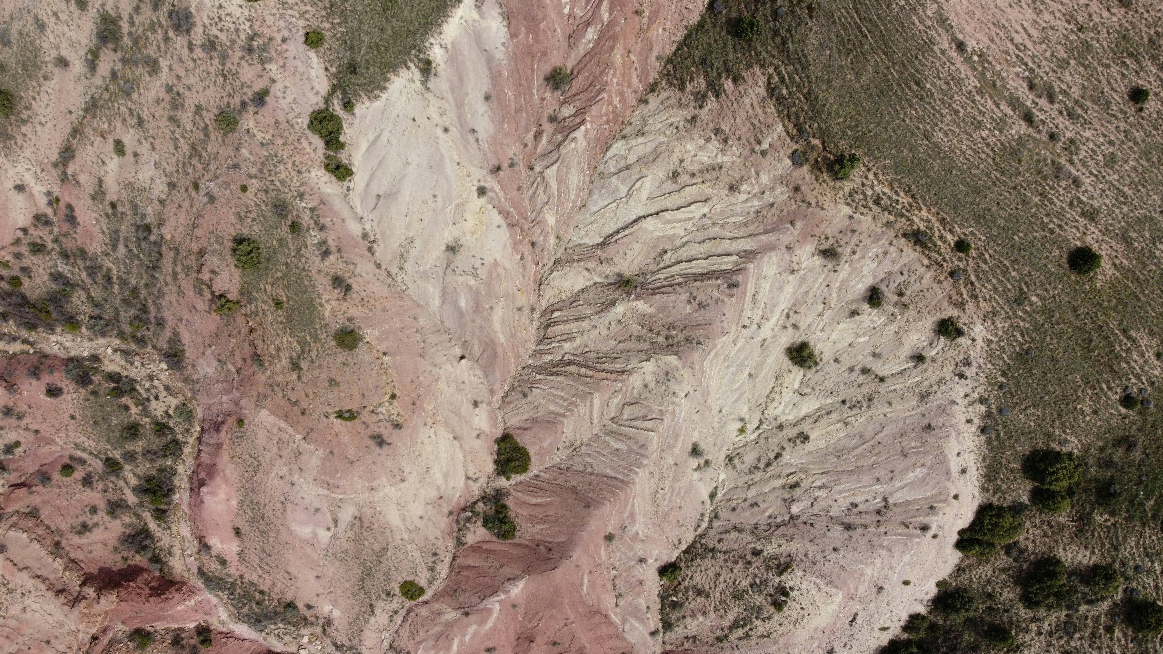 Ancient Terraced Hillscape Carved in Desert Sediments