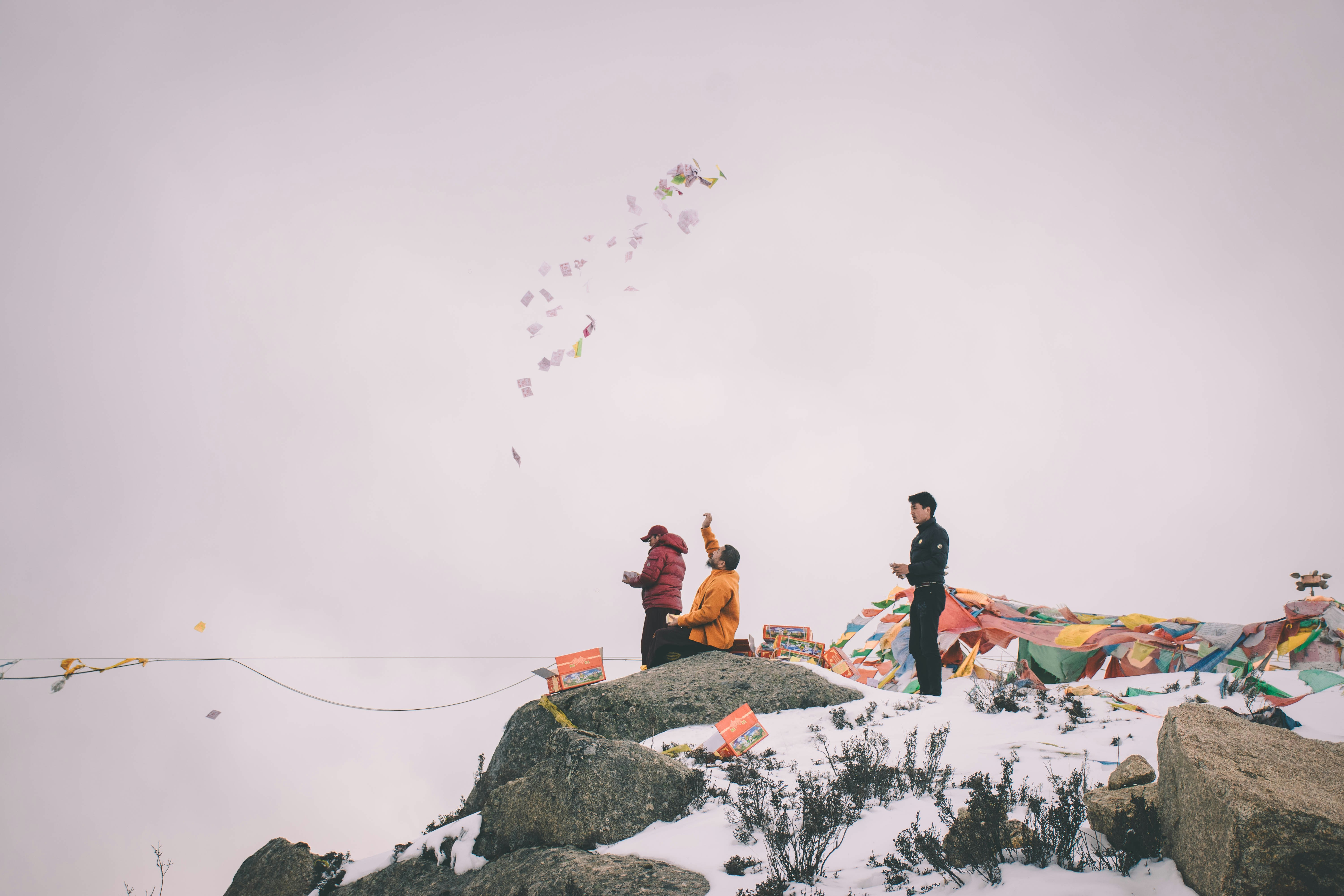 Snowbound Summit: Spirits in the Wind Tossing Autumn Leaves