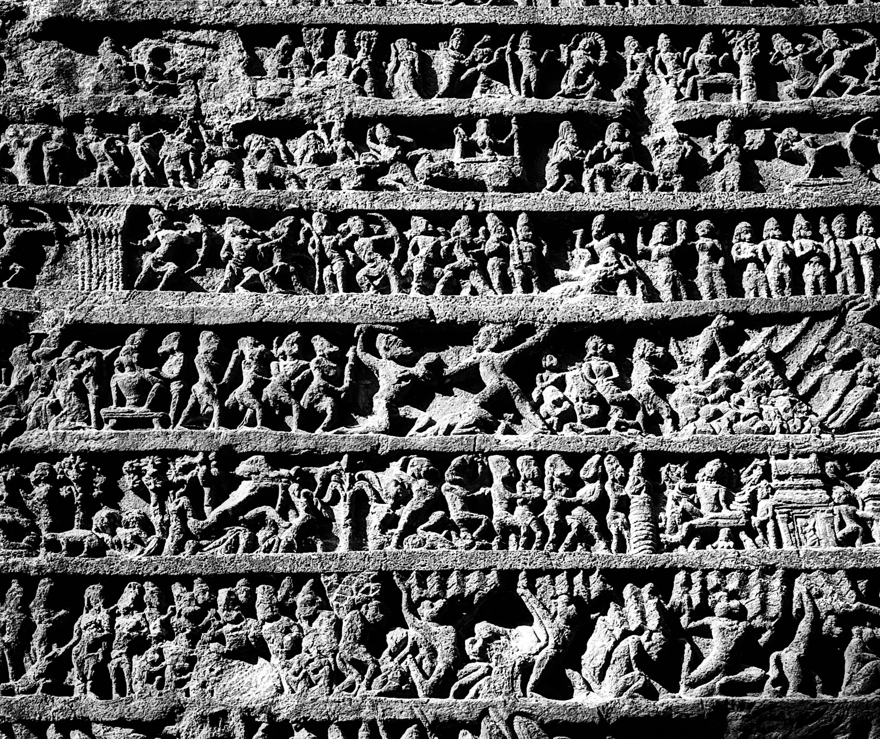 Relief of Eternal Carvings: Strata of Silent Figures