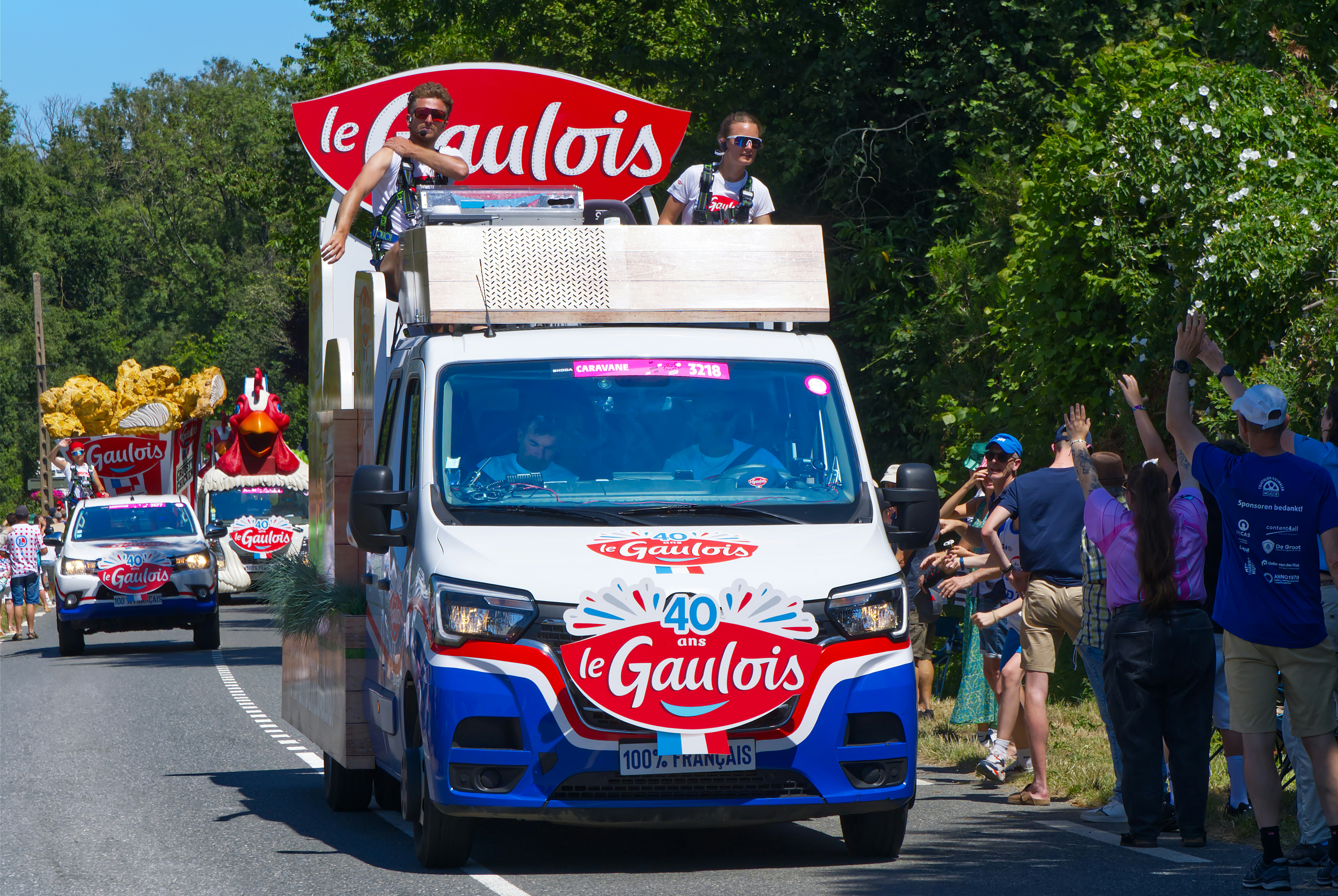 Gaulois Parade Truck Charging Through a Crowded Route