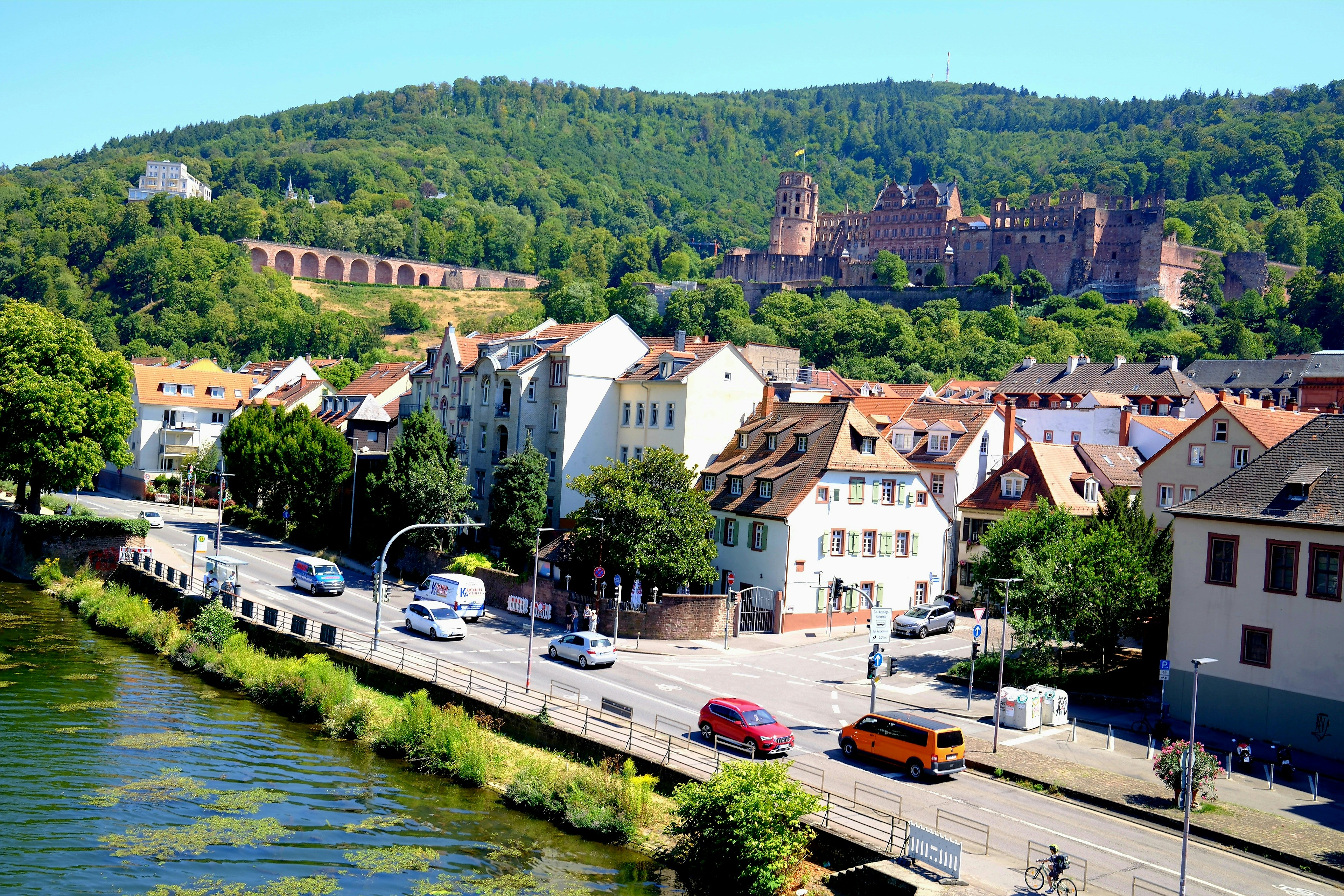 Riverside Town with a Castled Horizon