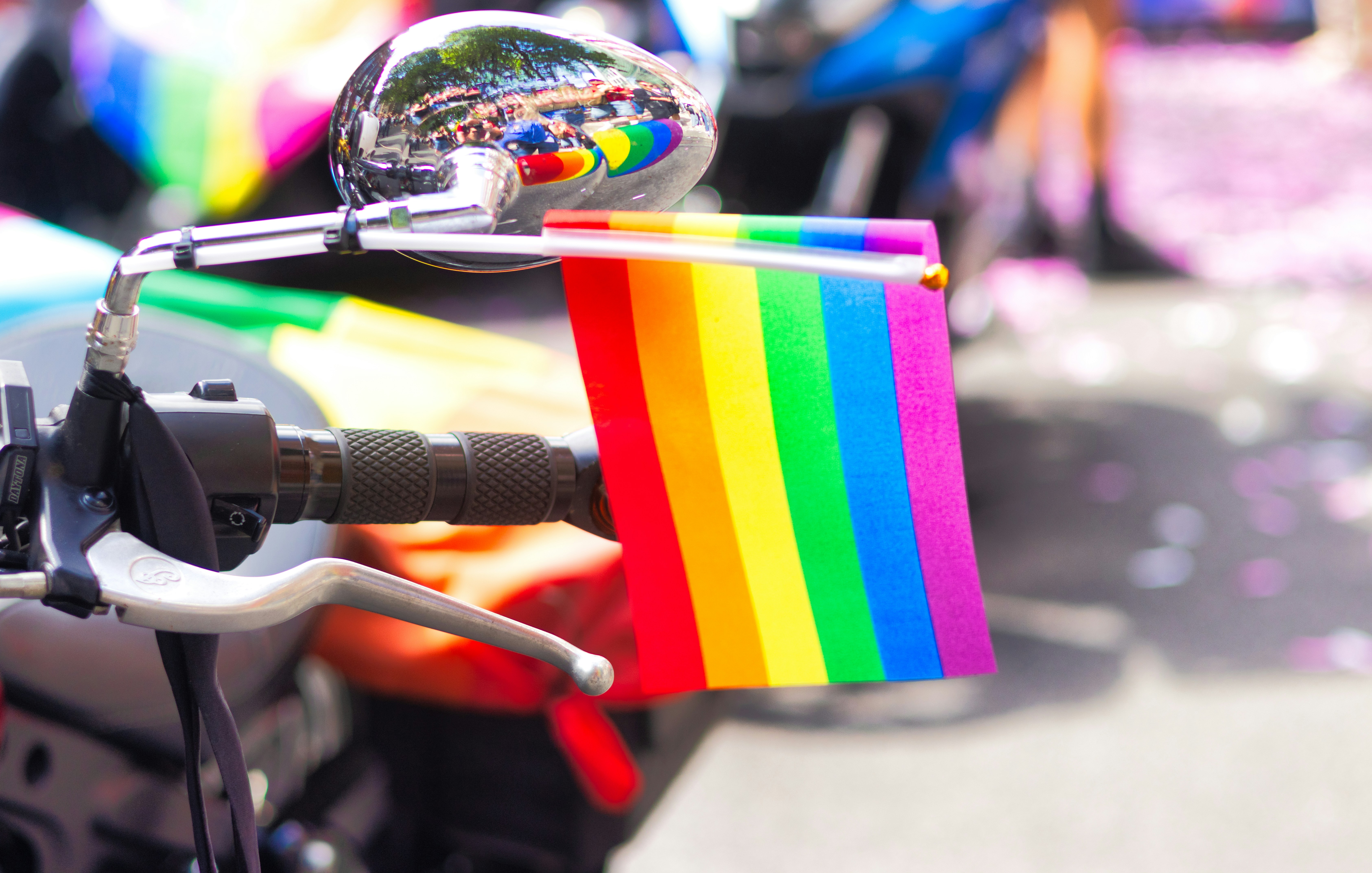 Rainbow Flag on a Gleaming Helmet: Pride in the Ride