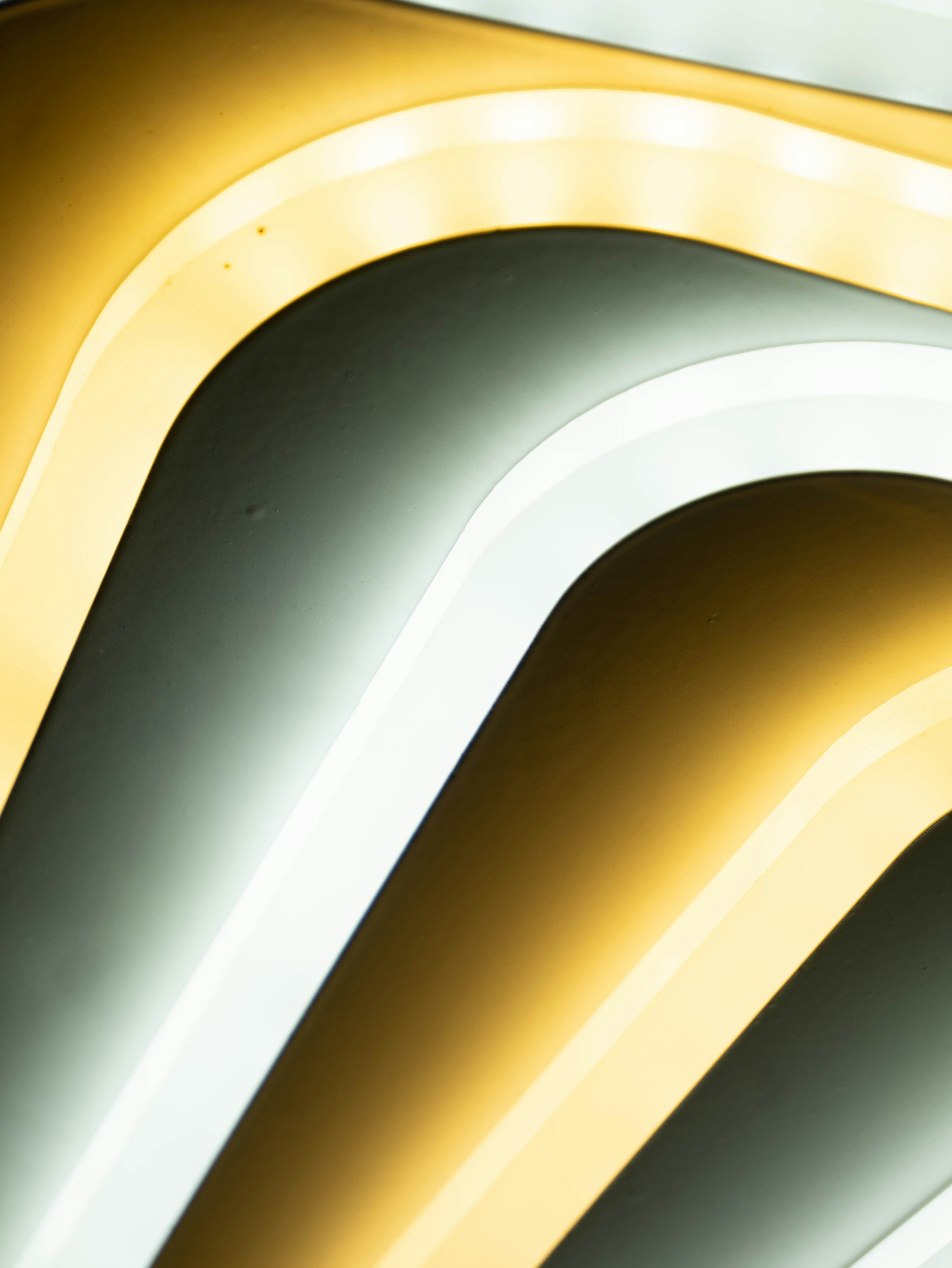Curved Neon Strata: Abstract Light Ribbons