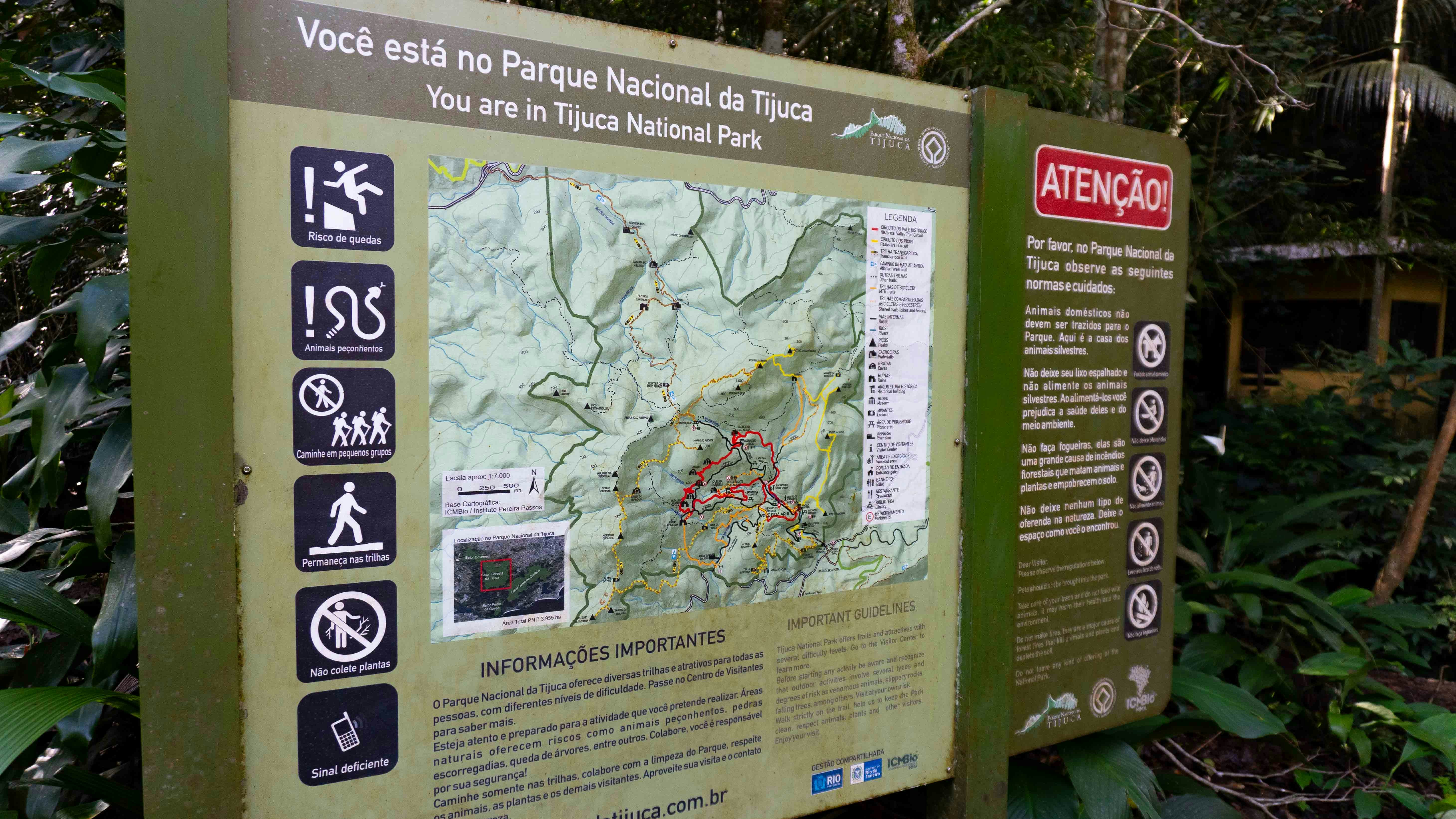 Informational Trailboard in Tijuca National Park