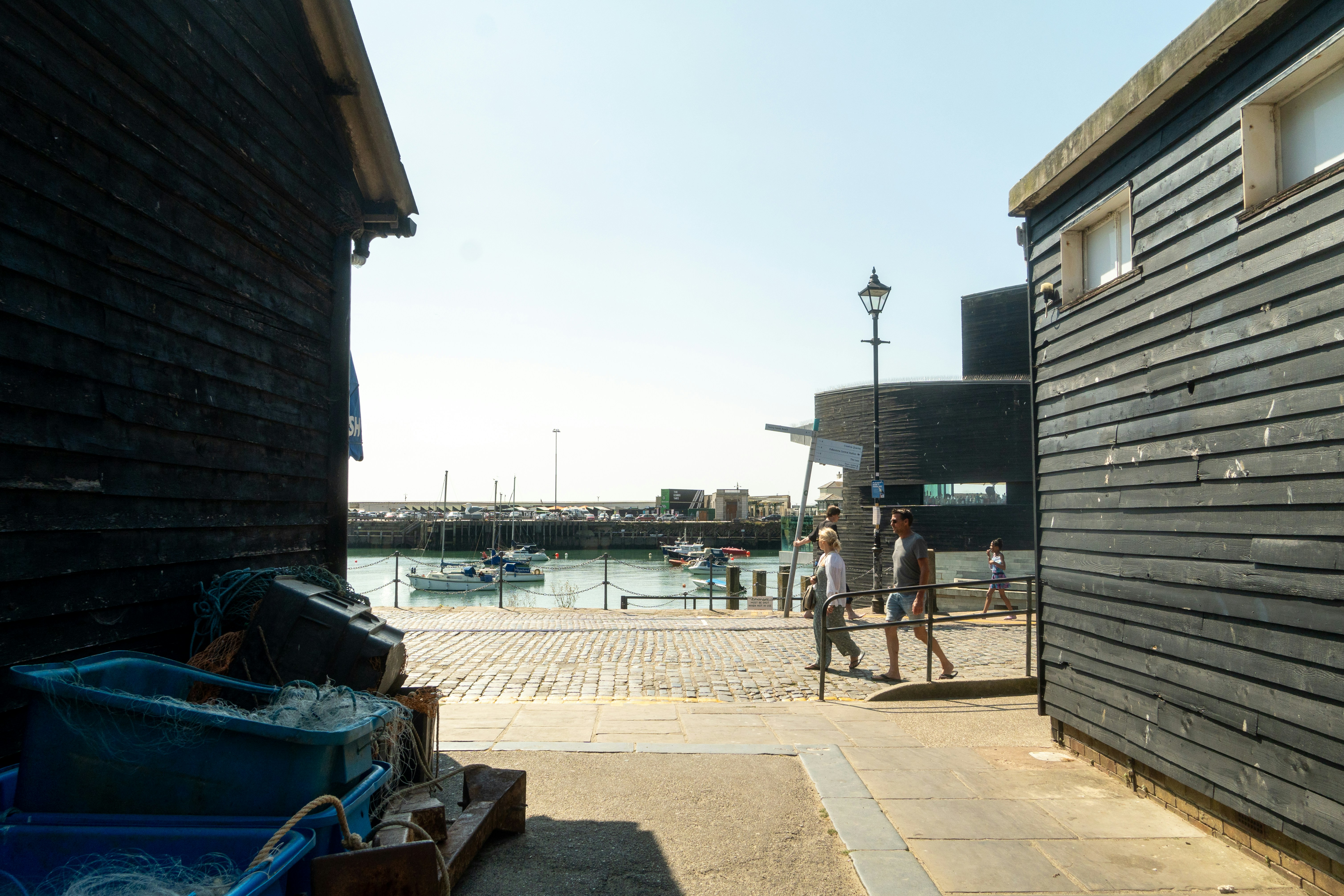 Harbor Walk Between Wooden Quays