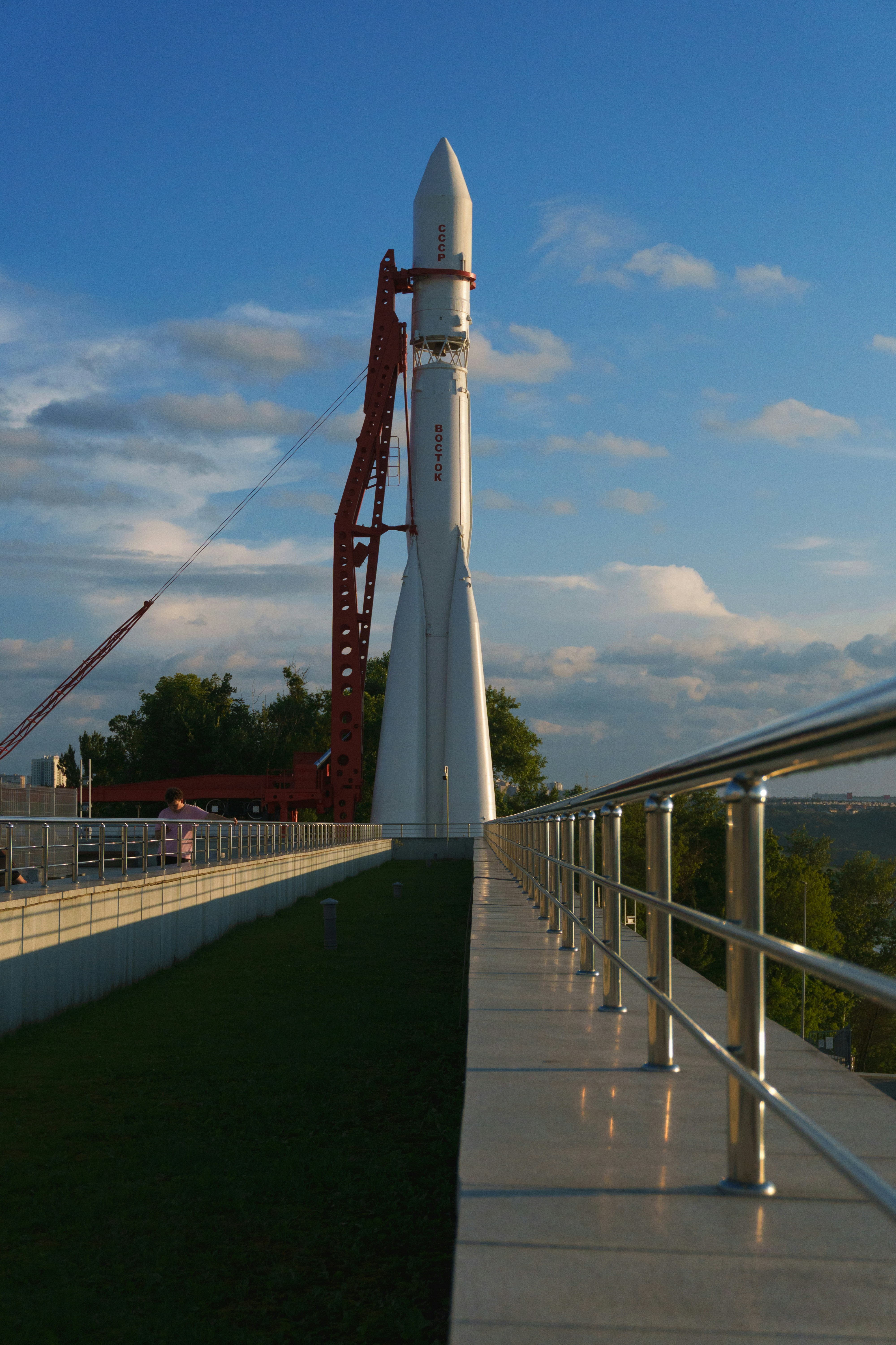 Standby for Lift-Off: A Rocket Reaches the Sky from a Riverside Deck