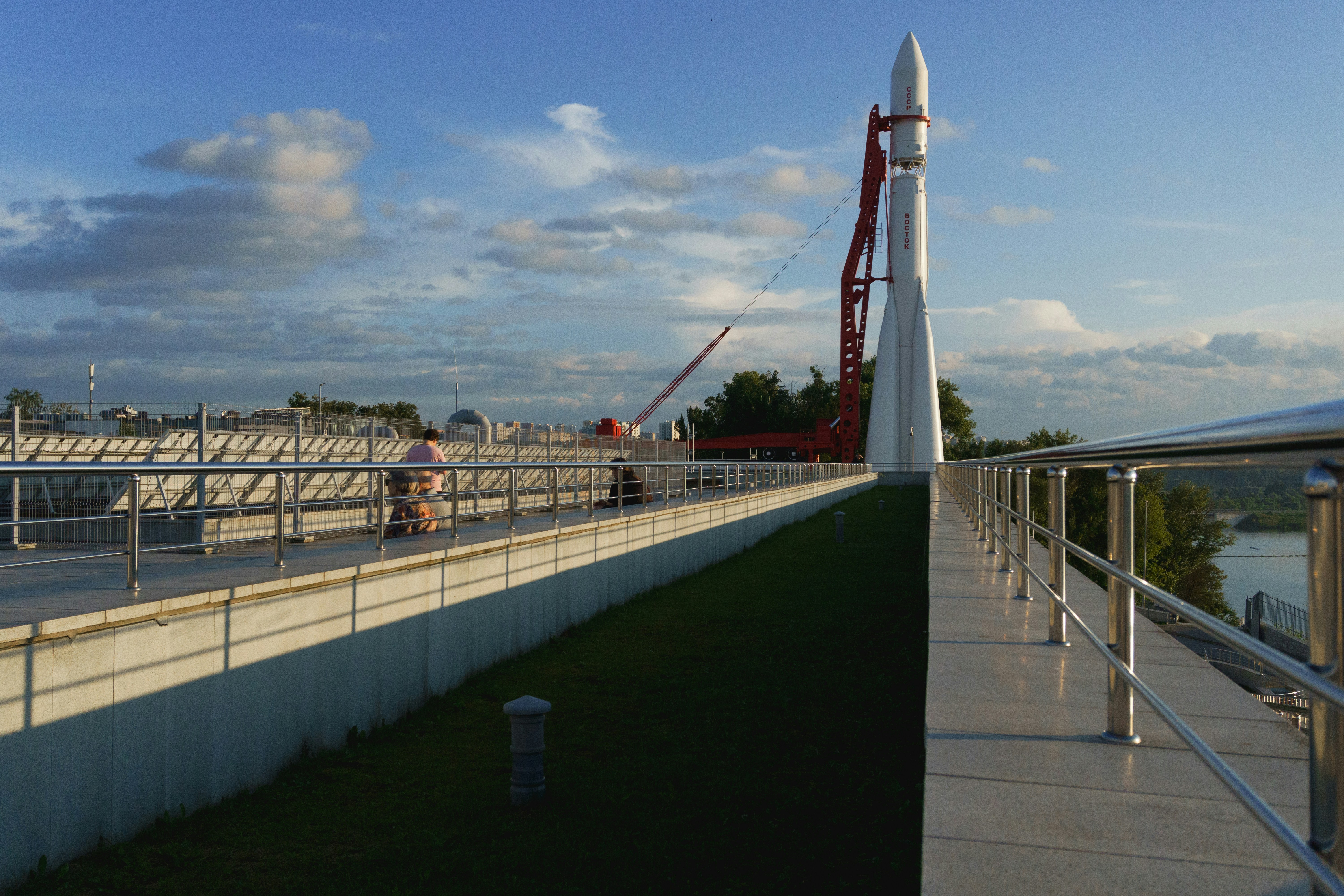Rooftop Promenade Toward a Launchpad