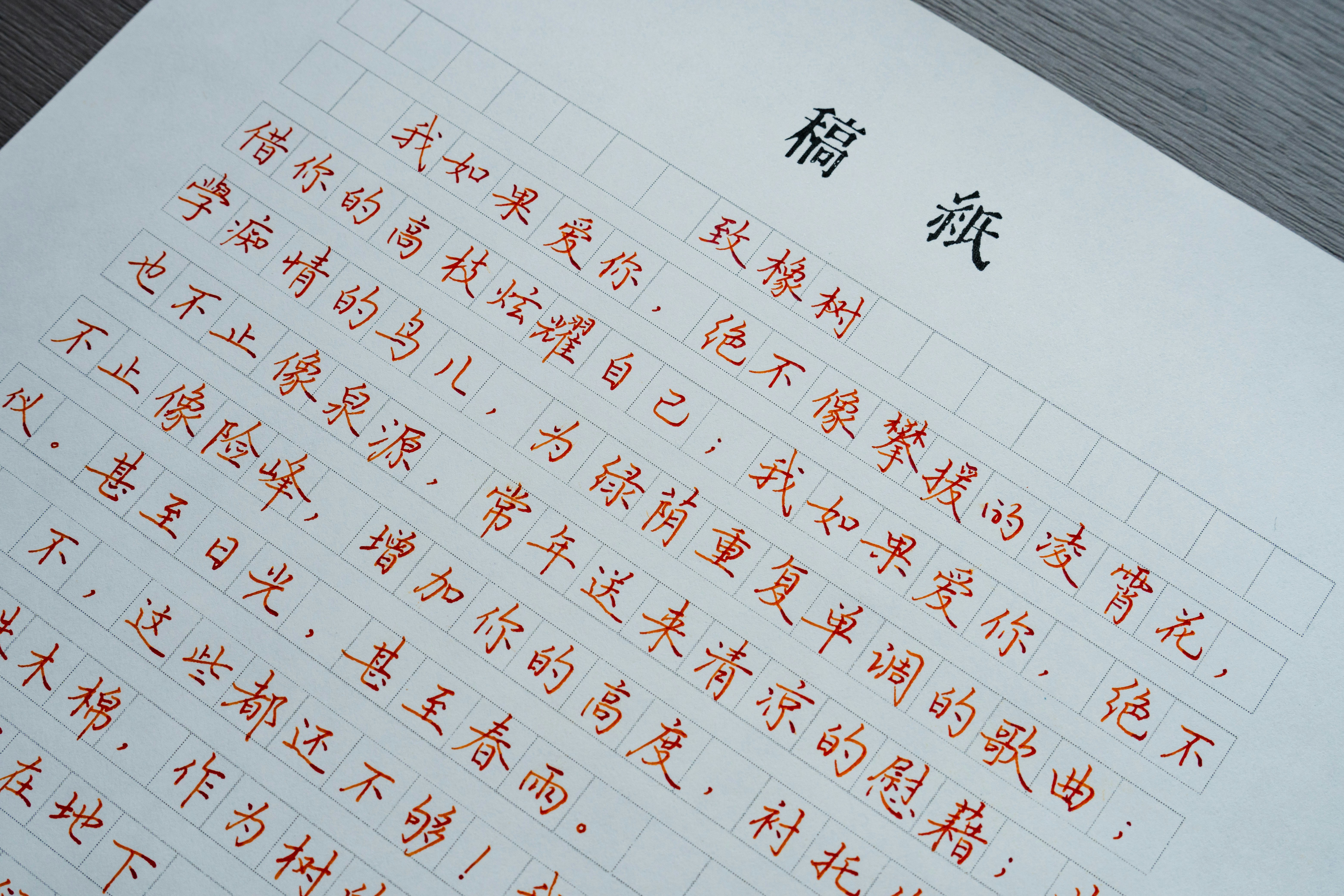 Graceful Stroke: A Japanese-ruled Manuscript on pale grid paper