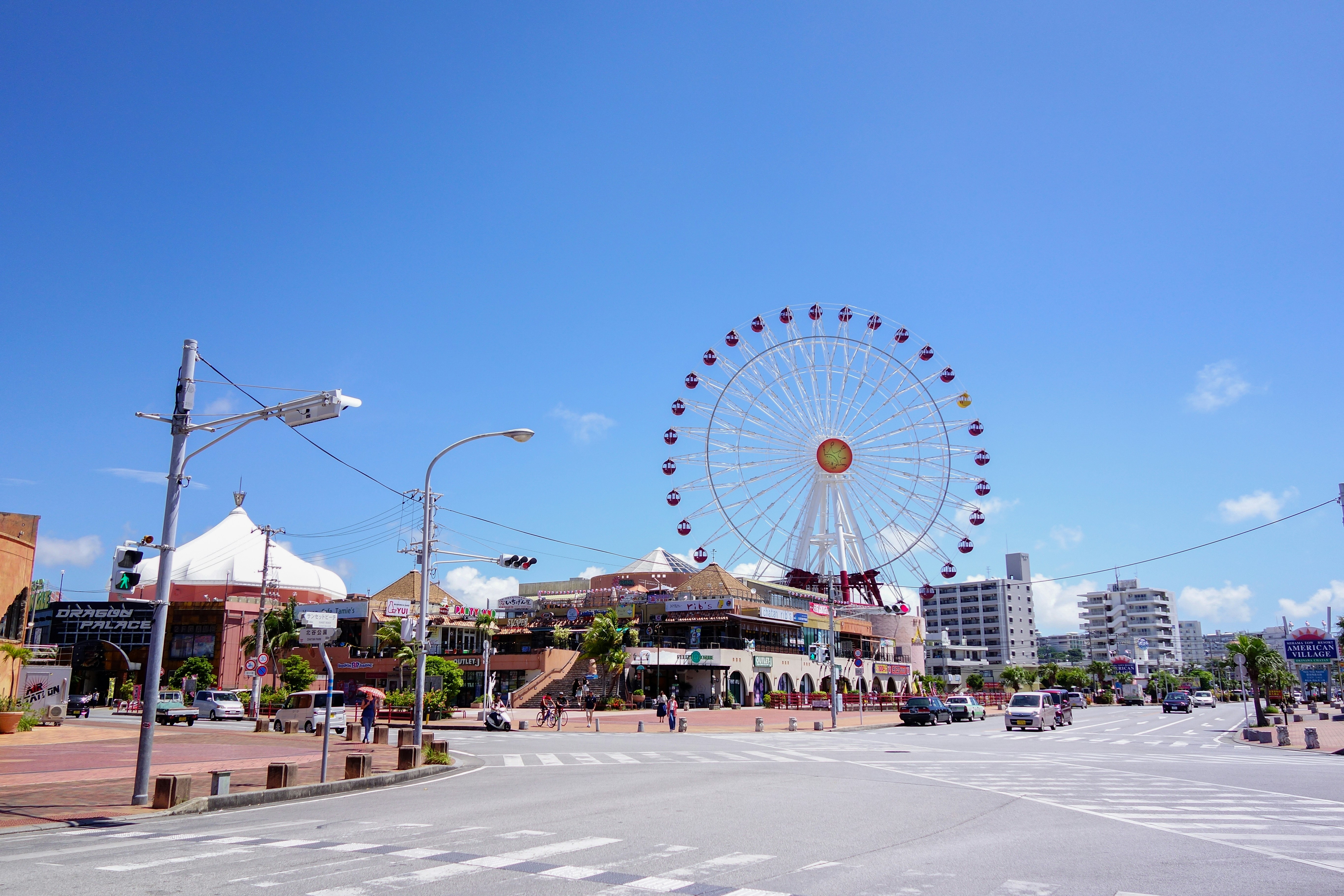 Ferris Wheel over a Sunny Boulevard