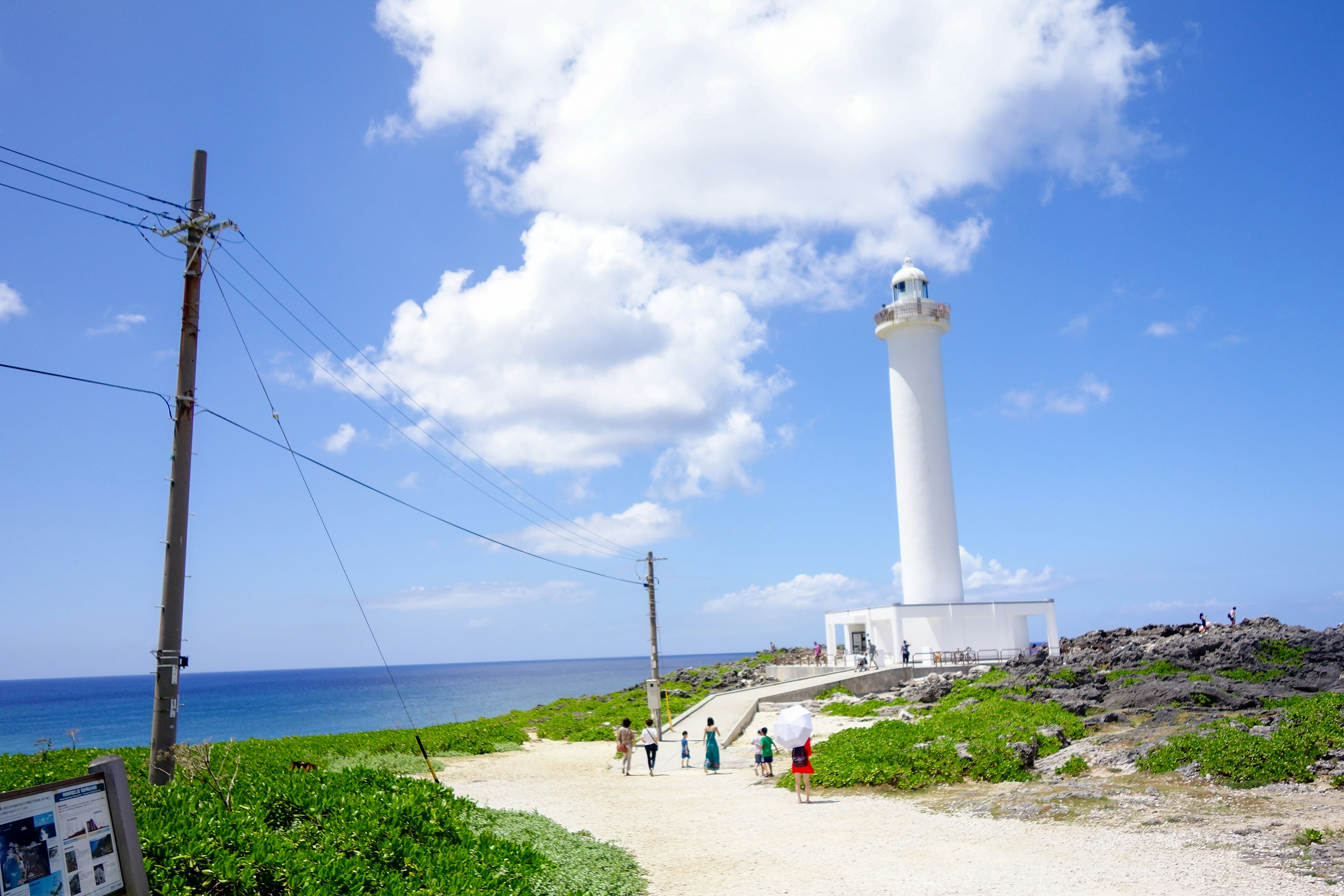 Coastal Lighthouse Path: A Sunny Shorefront Walk